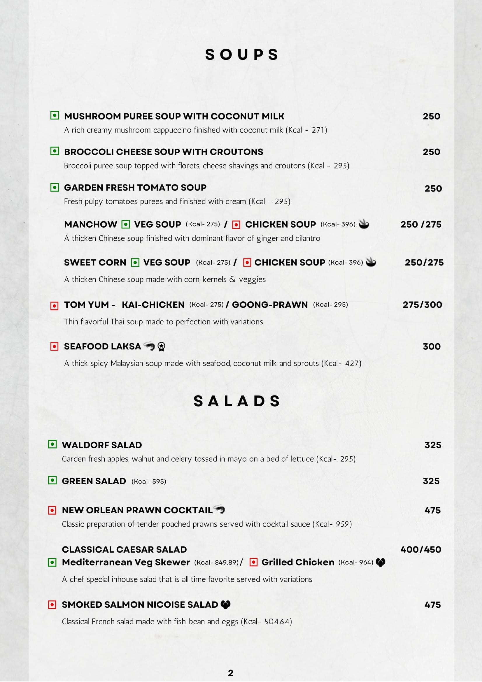 Menu of Svar, Turyaa Chennai