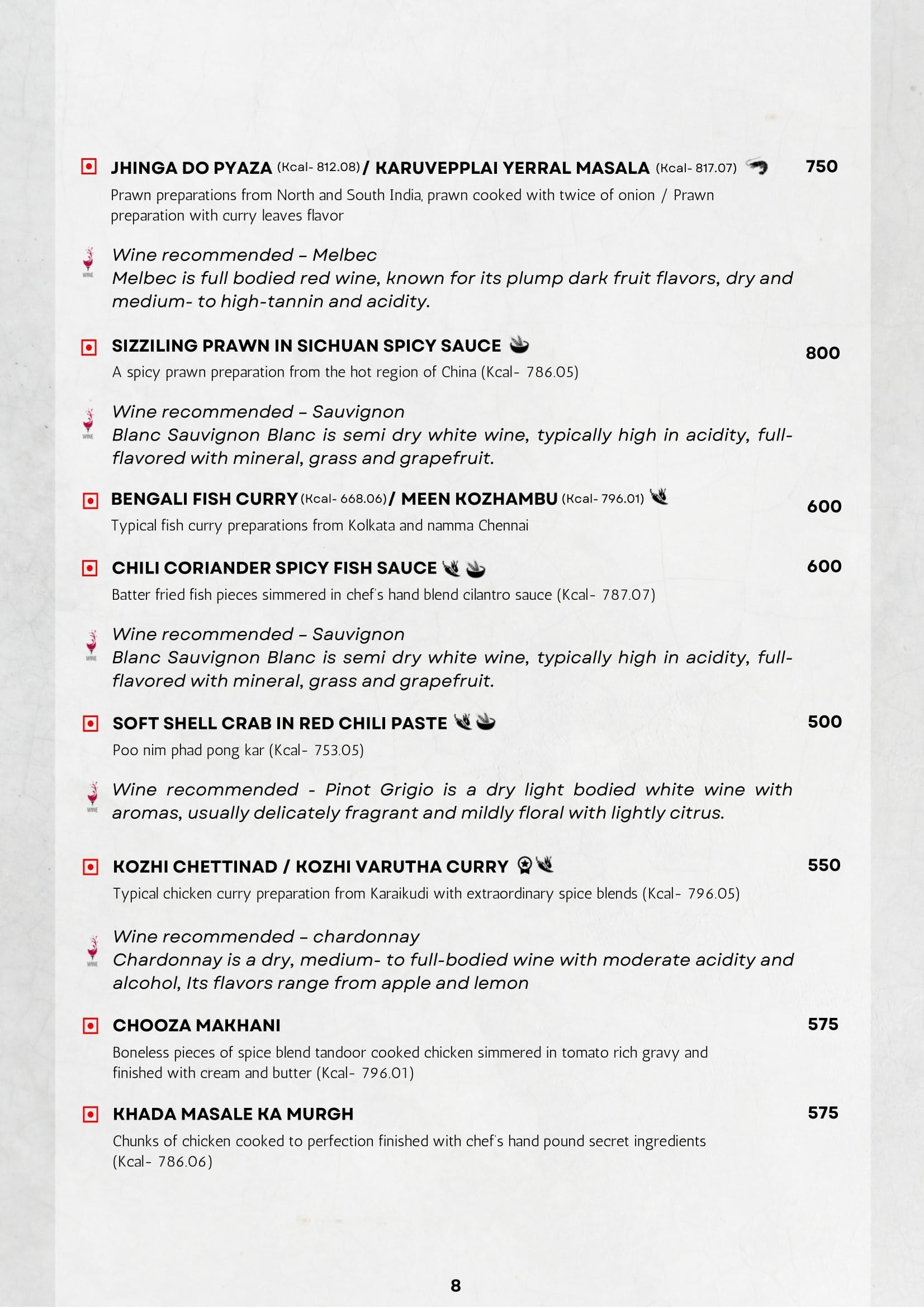 Menu of Svar, Turyaa Chennai