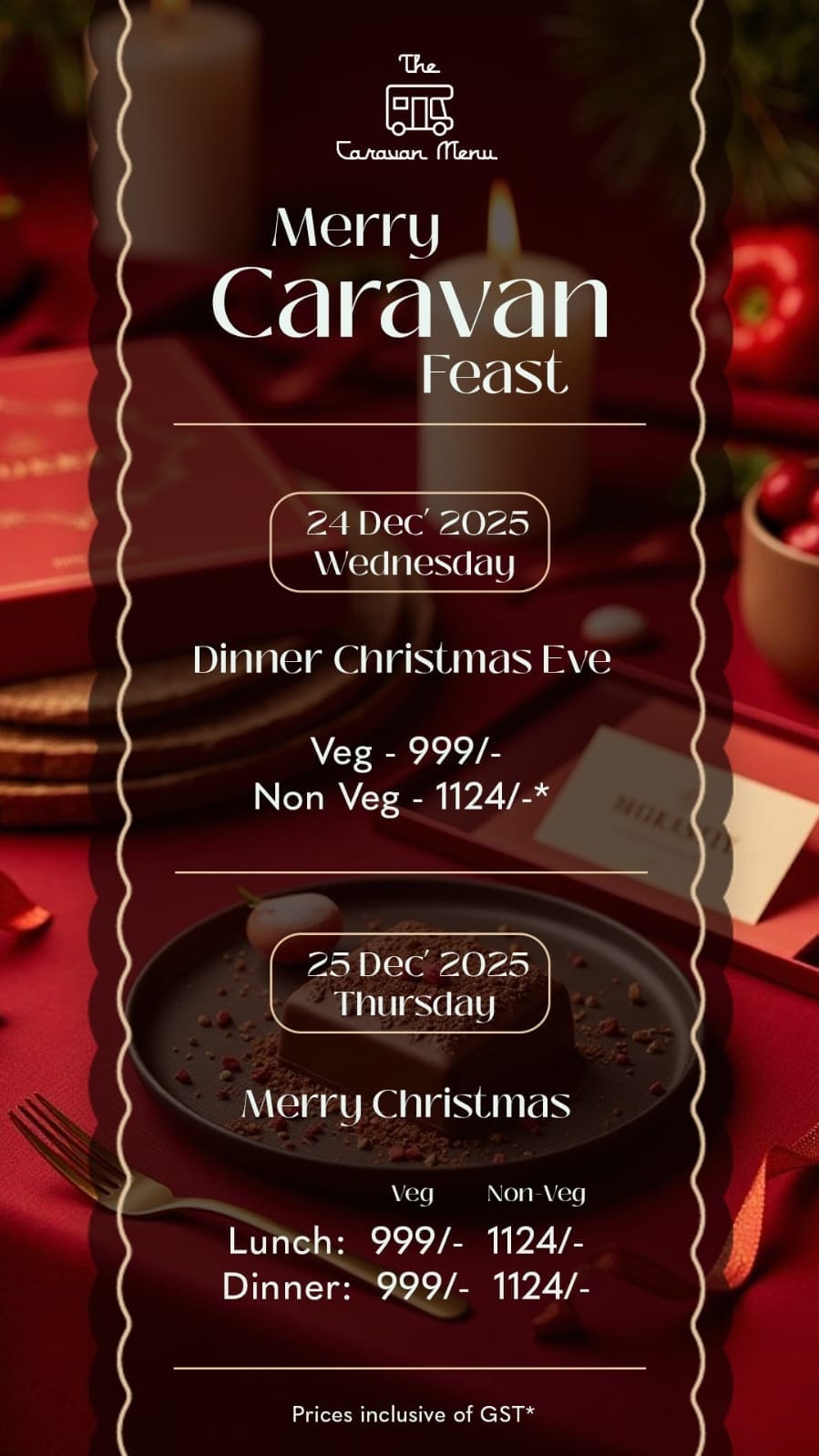 Menu of The Caravan Menu, Panch Pakhadi, Thane West