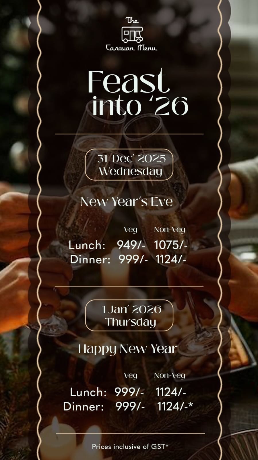 Menu of The Caravan Menu, Panch Pakhadi, Thane West