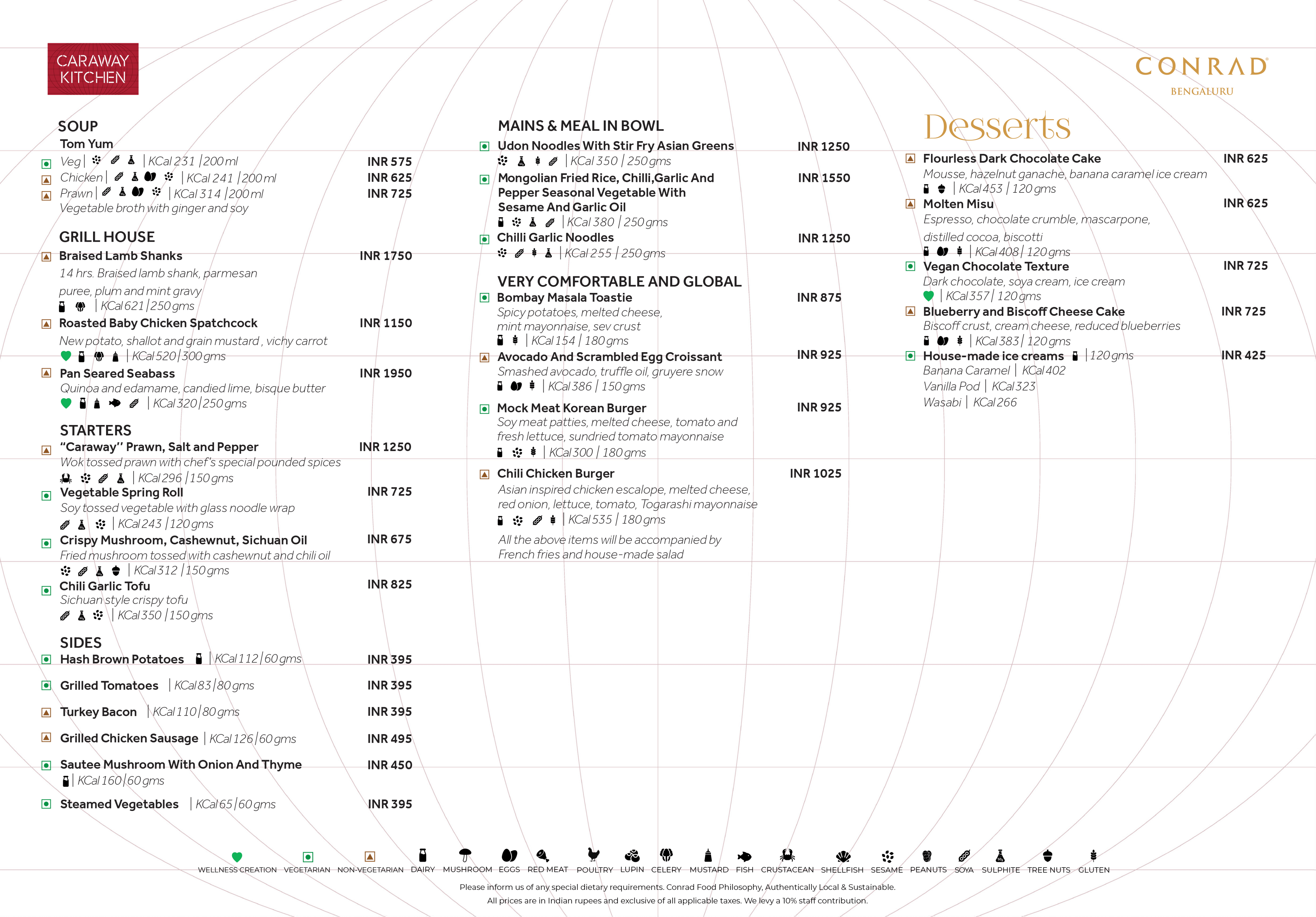 Menu of Caraway Kitchen, Conrad Bengaluru