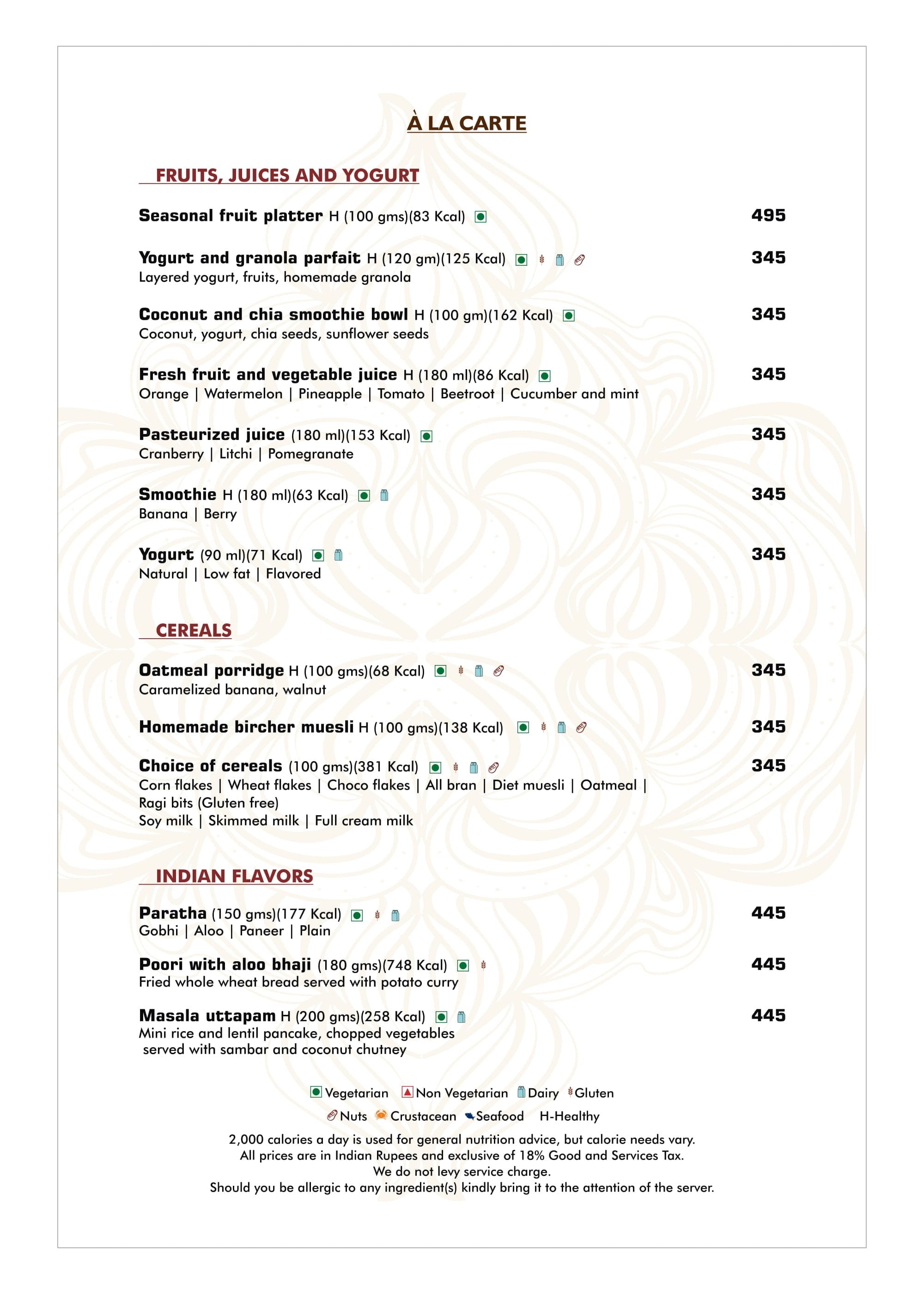 Menu of Feast, Sheraton Grand Bengaluru Whitefield Hotel & Convention ...