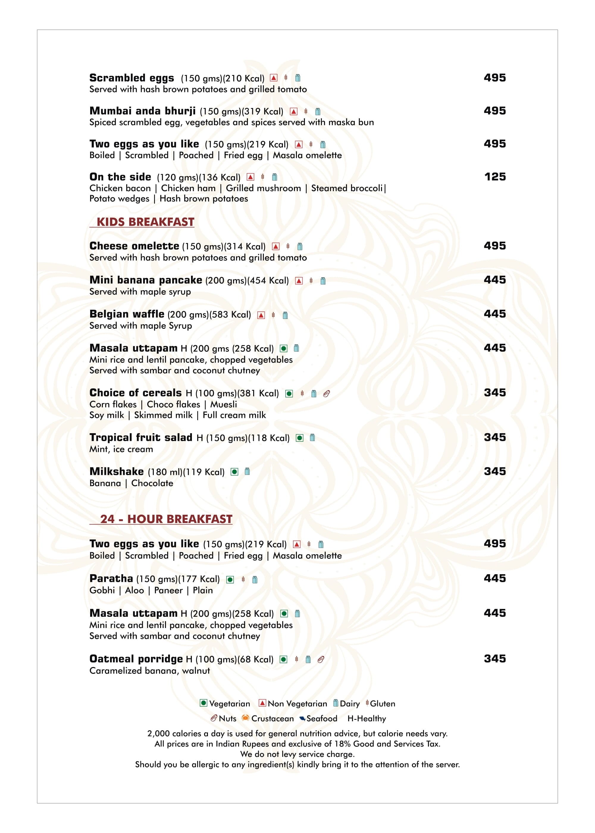 Menu of Feast, Sheraton Grand Bengaluru Whitefield Hotel & Convention ...