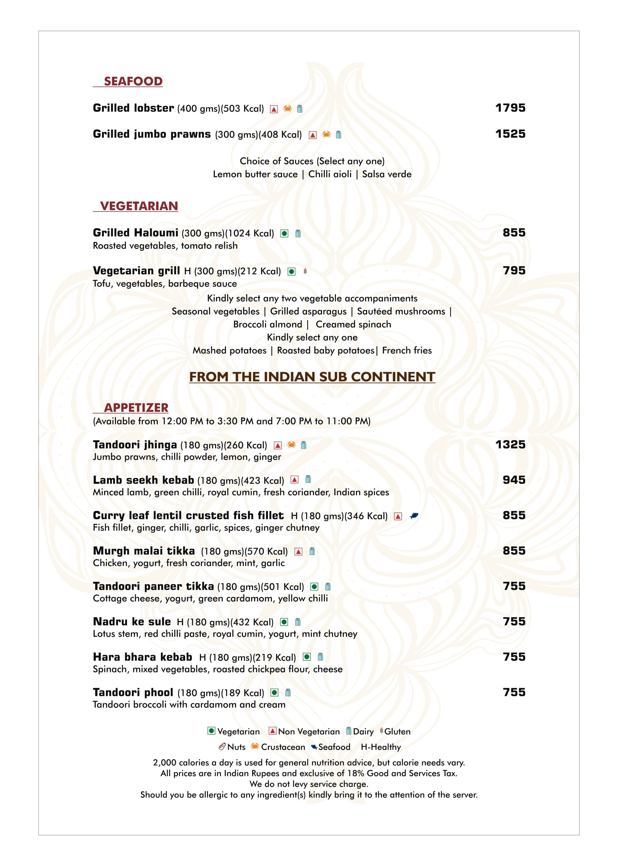 Menu of Feast, Sheraton Grand Bengaluru Whitefield Hotel & Convention ...