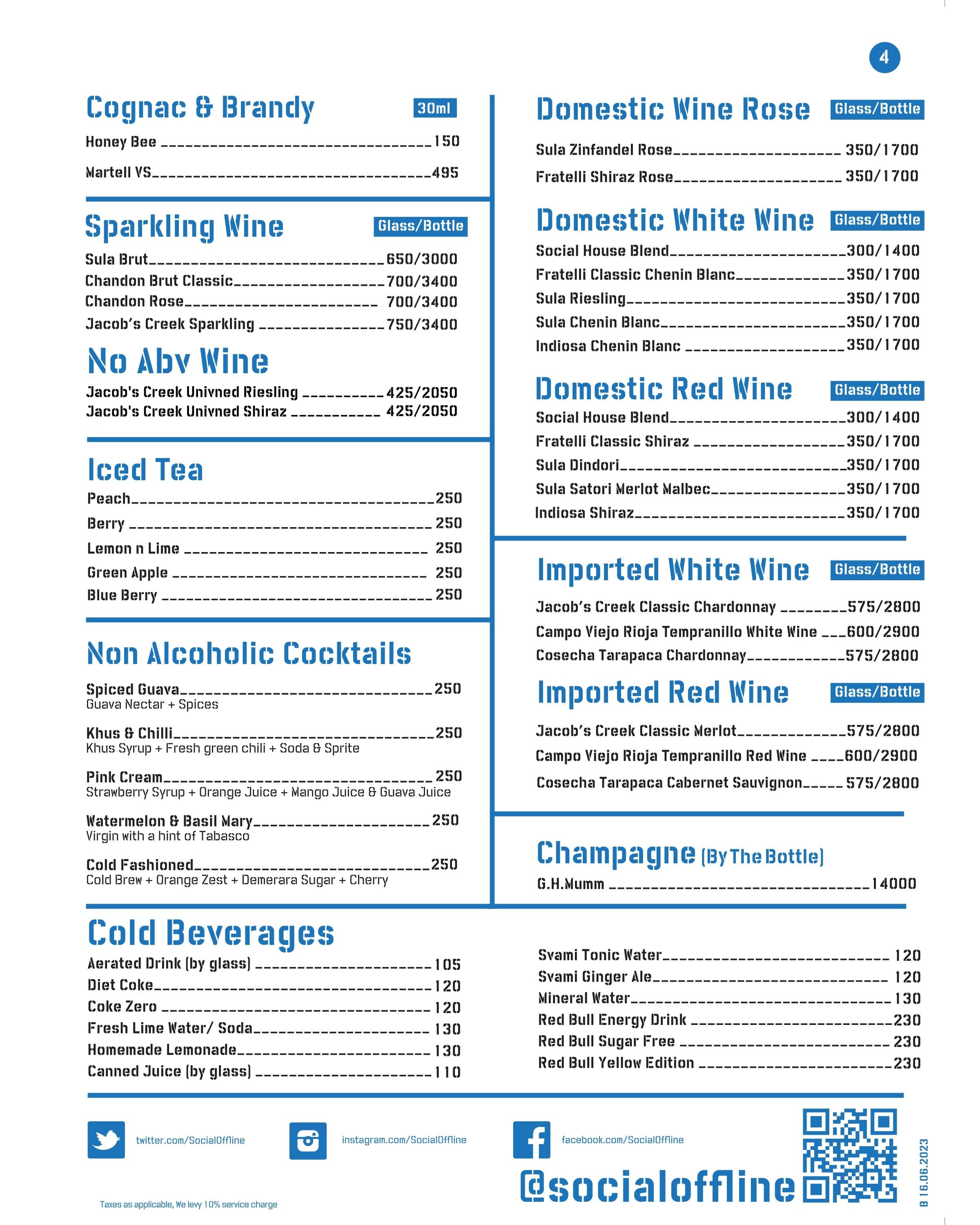 Menu of Vikhroli Social, Vikhroli, Central Mumbai