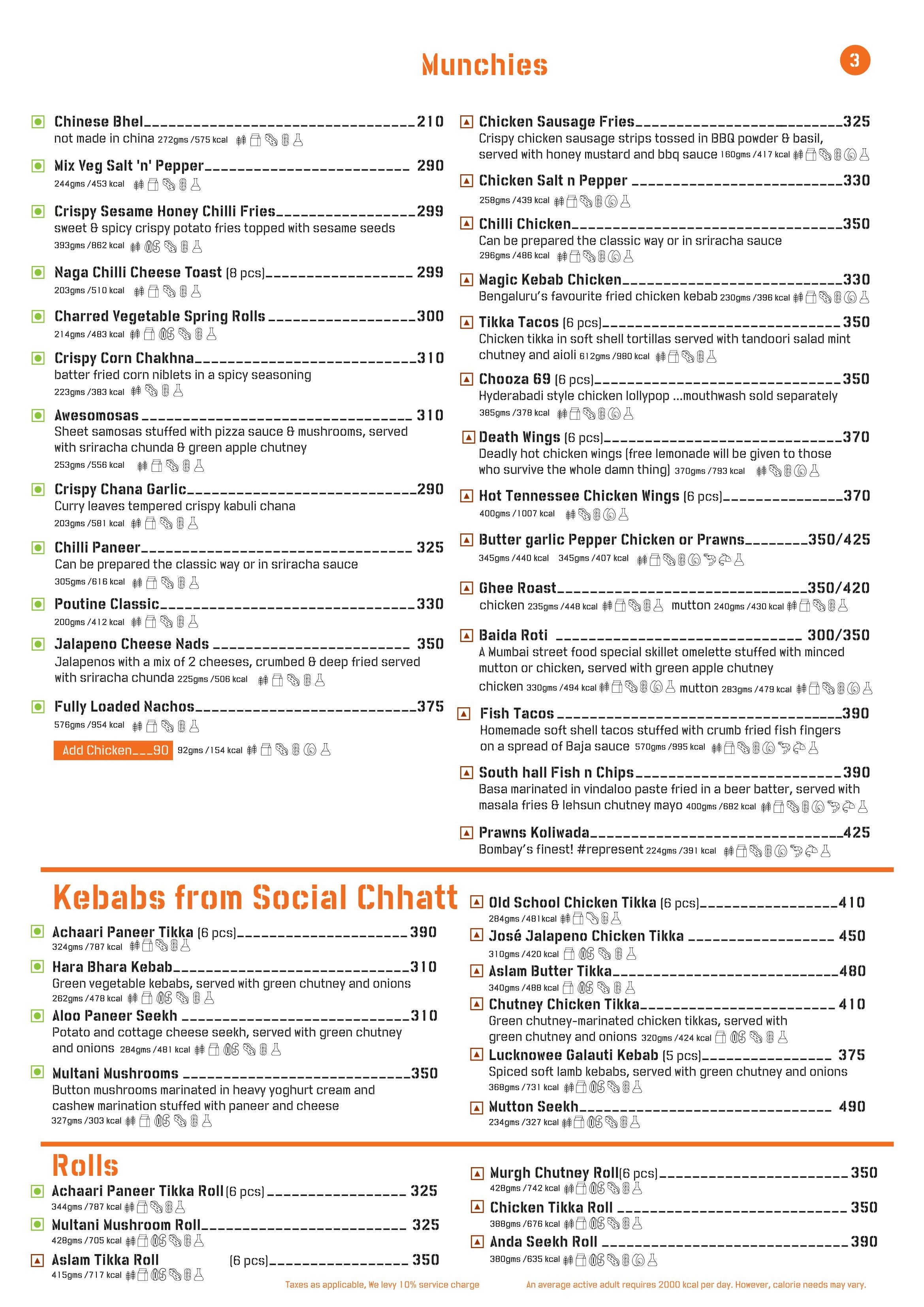Menu of Vikhroli Social, Vikhroli, Central Mumbai