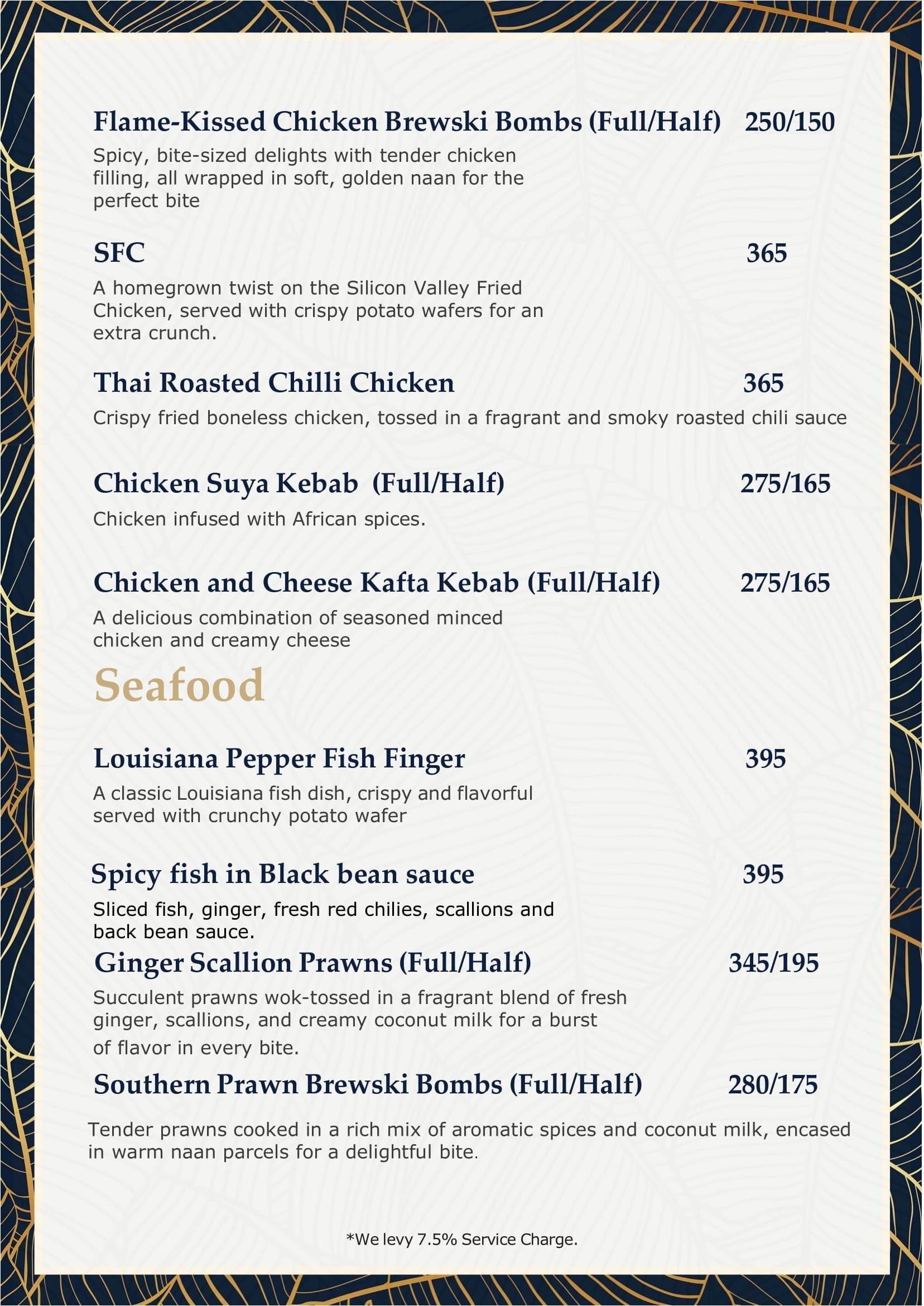 Menu of Byg Brewski Brewing Company, Hennur, Hennur, North Bengaluru