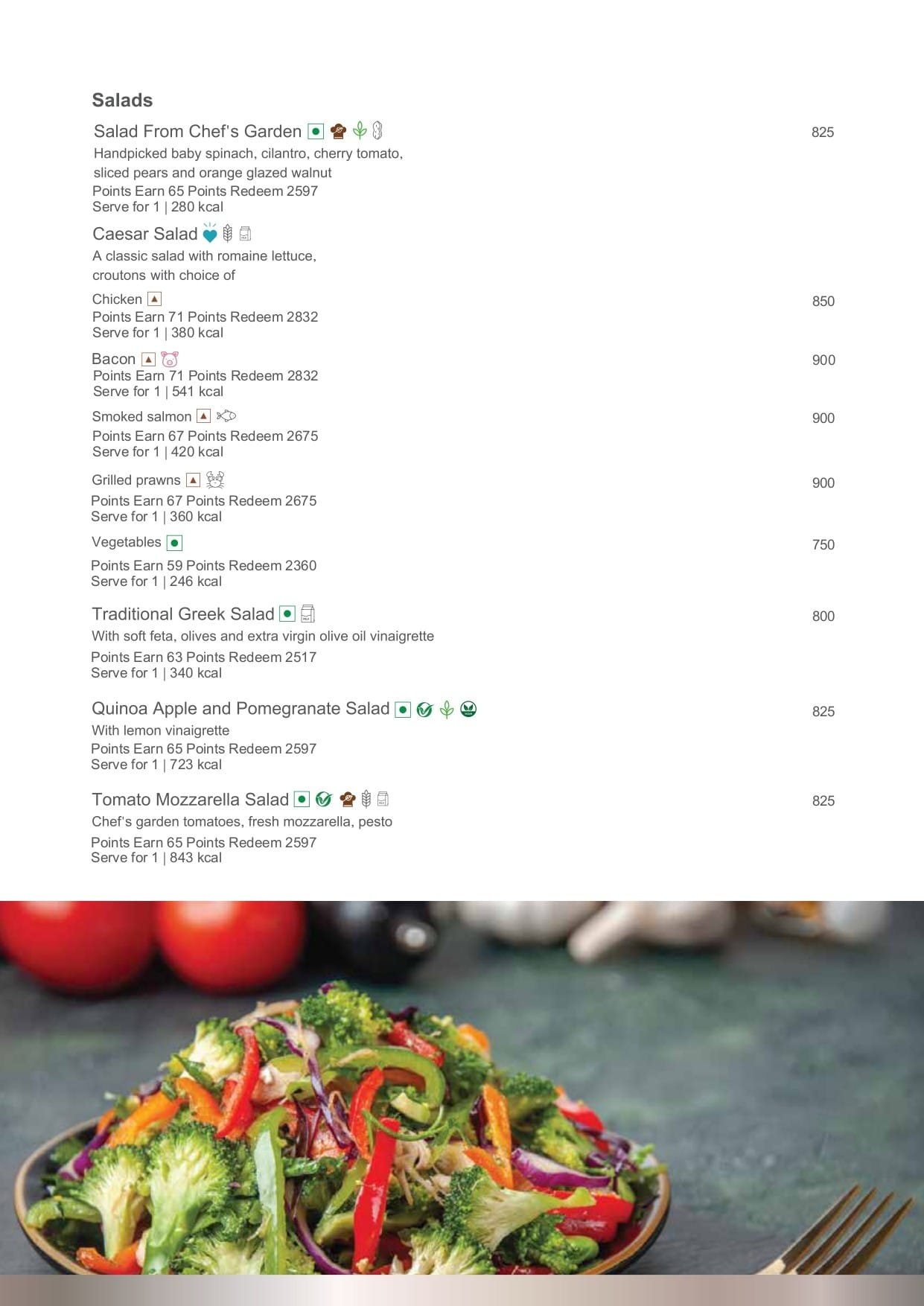 Menu of The Reef, Sheraton Grand Chennai Resort & Spa