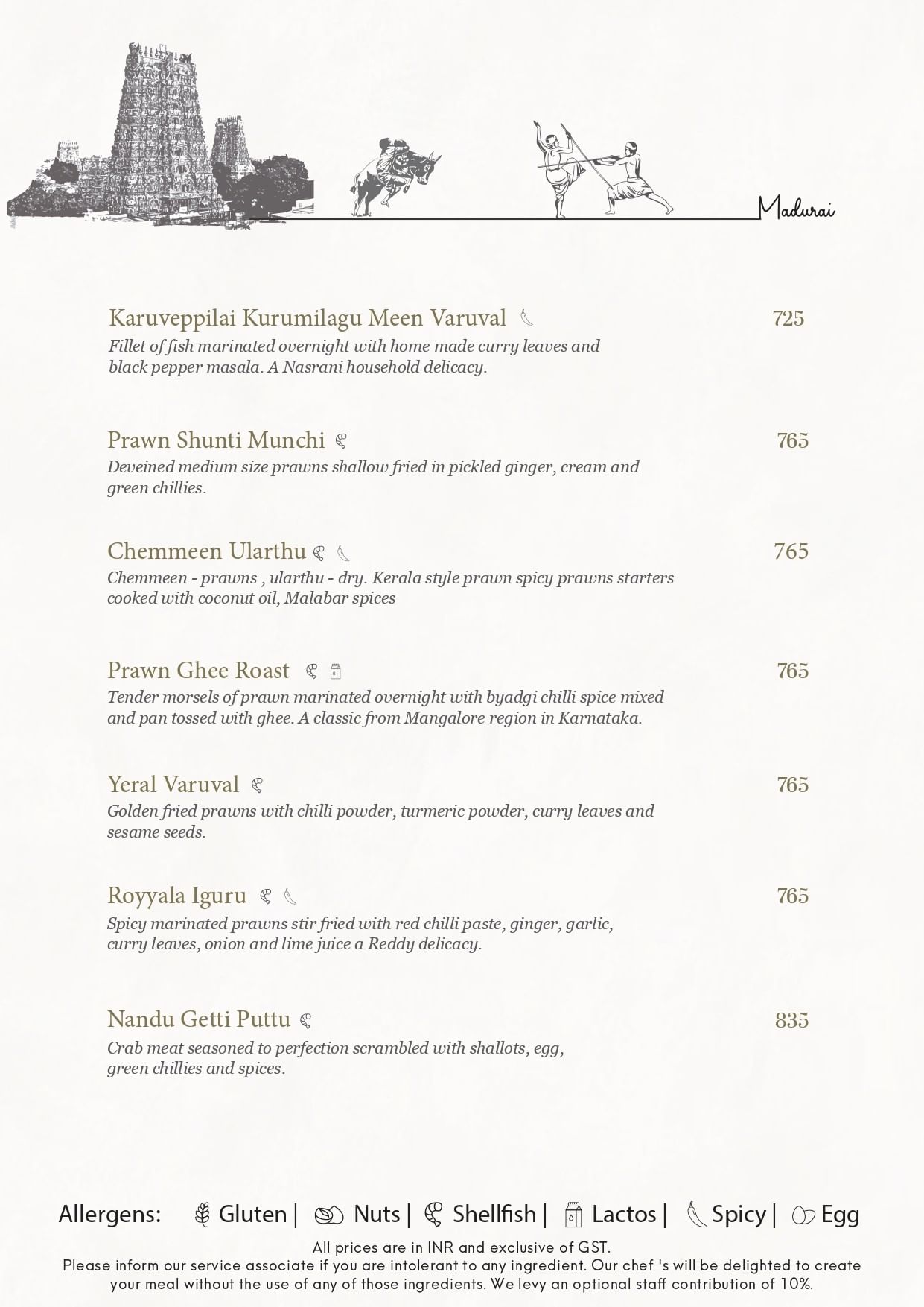 Menu of Savya Rasa, Kotturpuram, Chennai