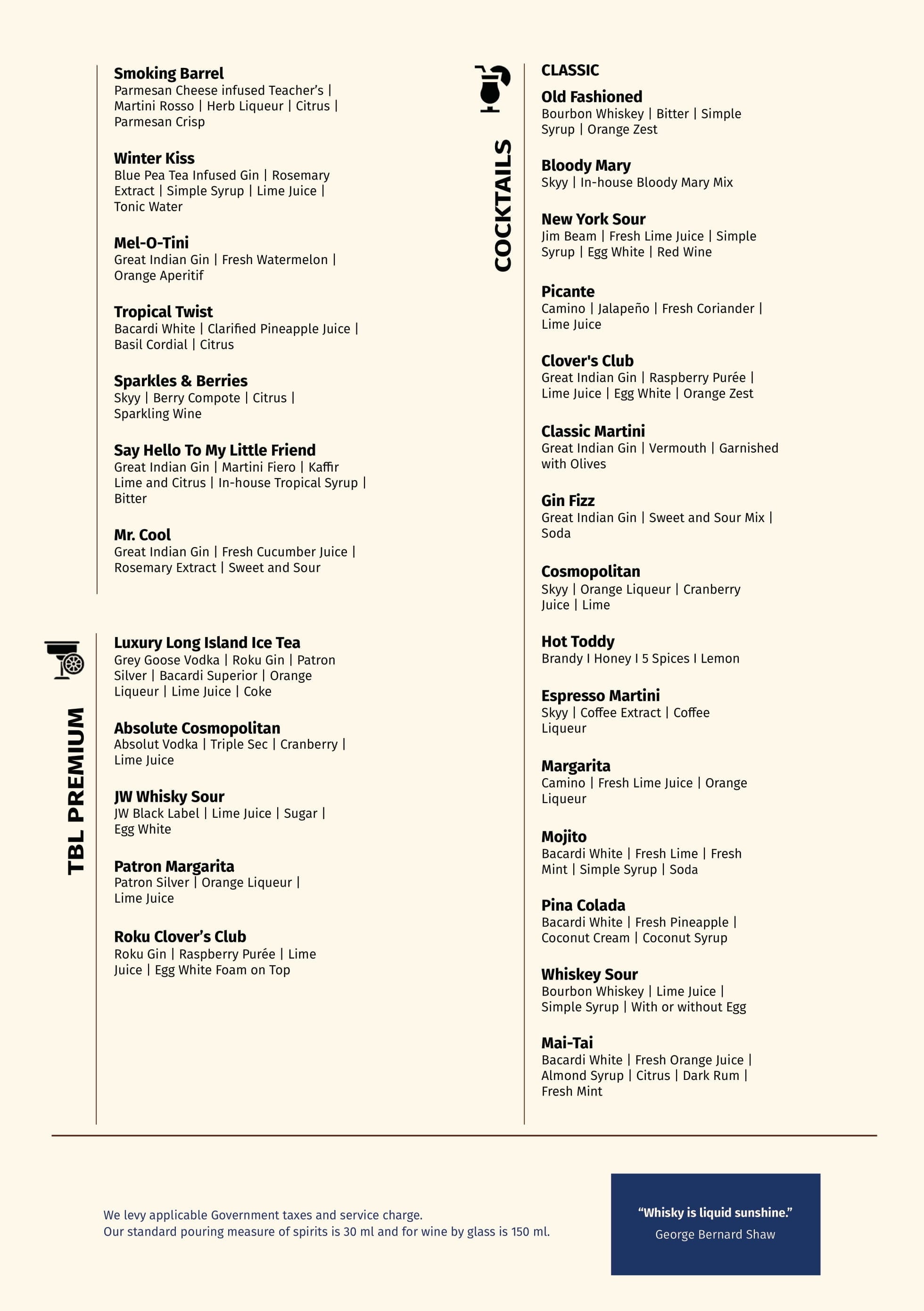 Menu of The Bier Library Brewery & Kitchen, Koramangala, South Bengaluru
