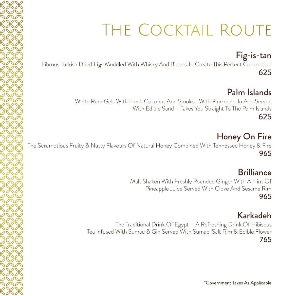 Menu of Bayroute, Powai, Central Mumbai