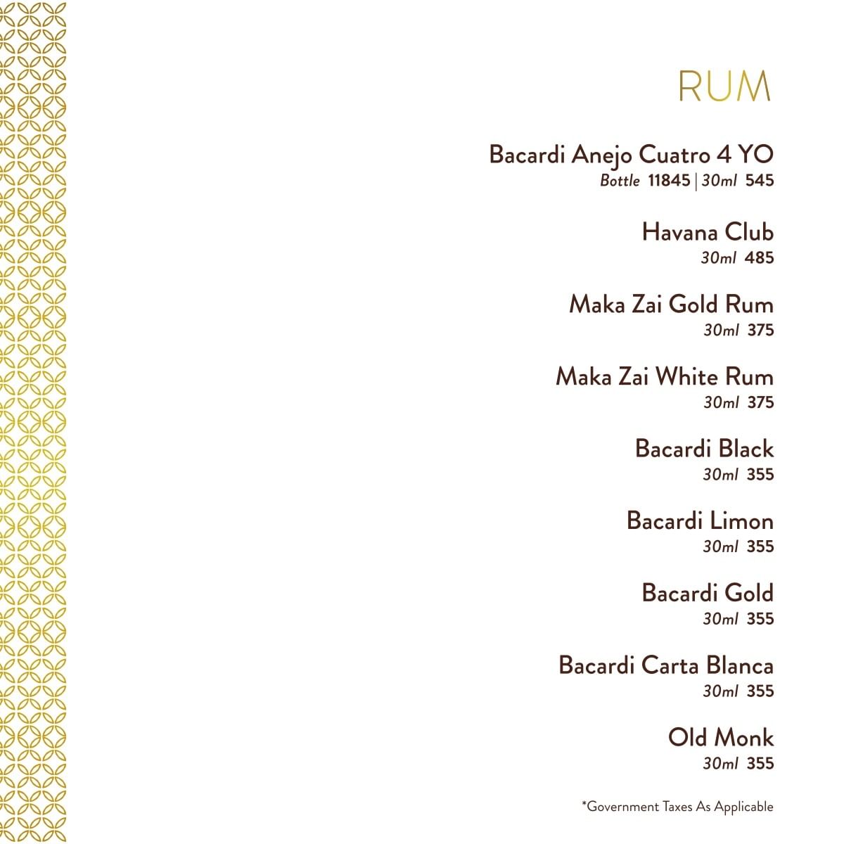 Menu of Bayroute, Powai, Central Mumbai