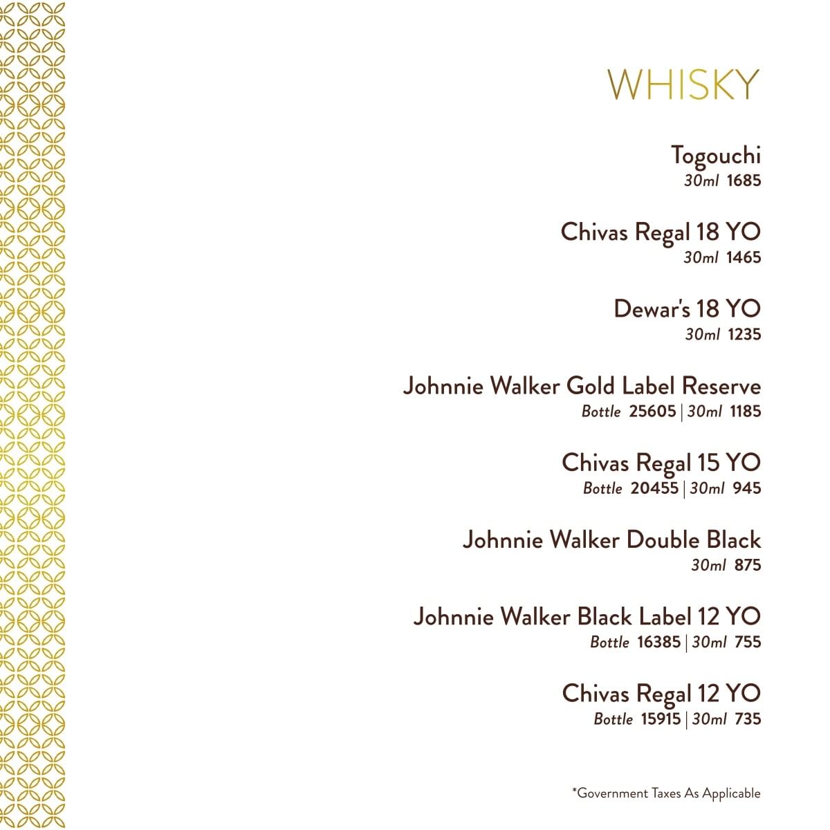 Menu of Bayroute, Powai, Central Mumbai