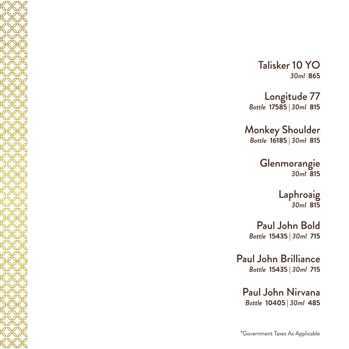 Menu of Bayroute, Powai, Central Mumbai