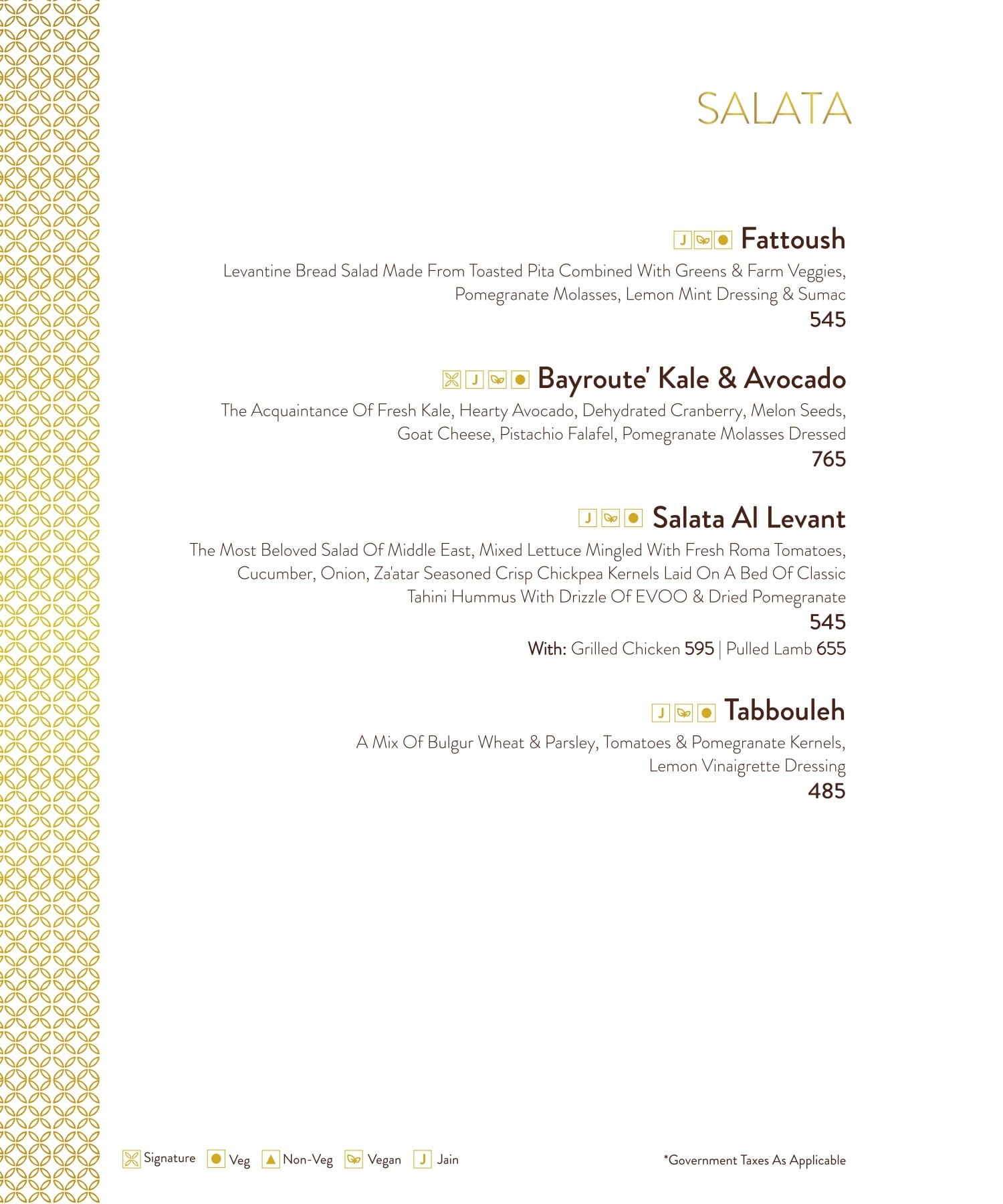 Menu of Bayroute, Powai, Central Mumbai