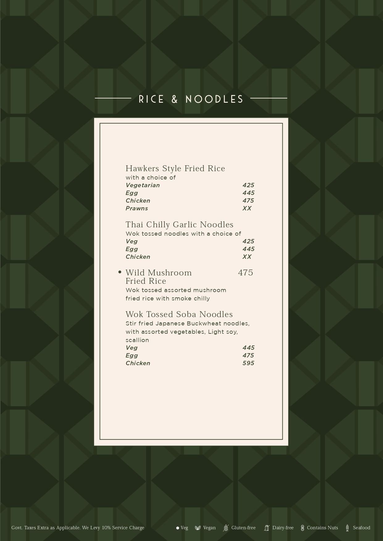 Menu of one8 Commune, Worldmark 2