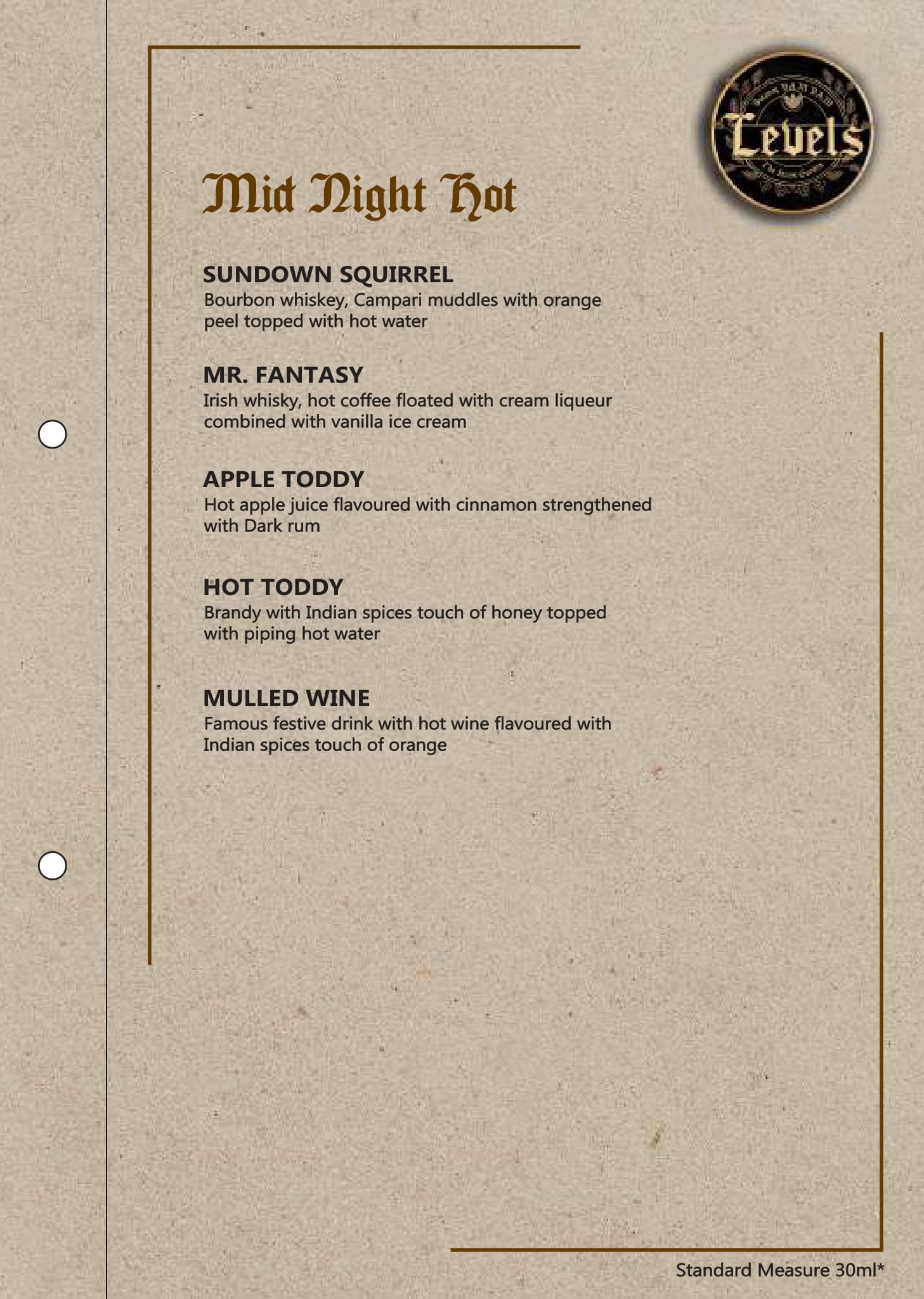 Menu of Levels Pub & Kitchen, JP Nagar, South Bengaluru