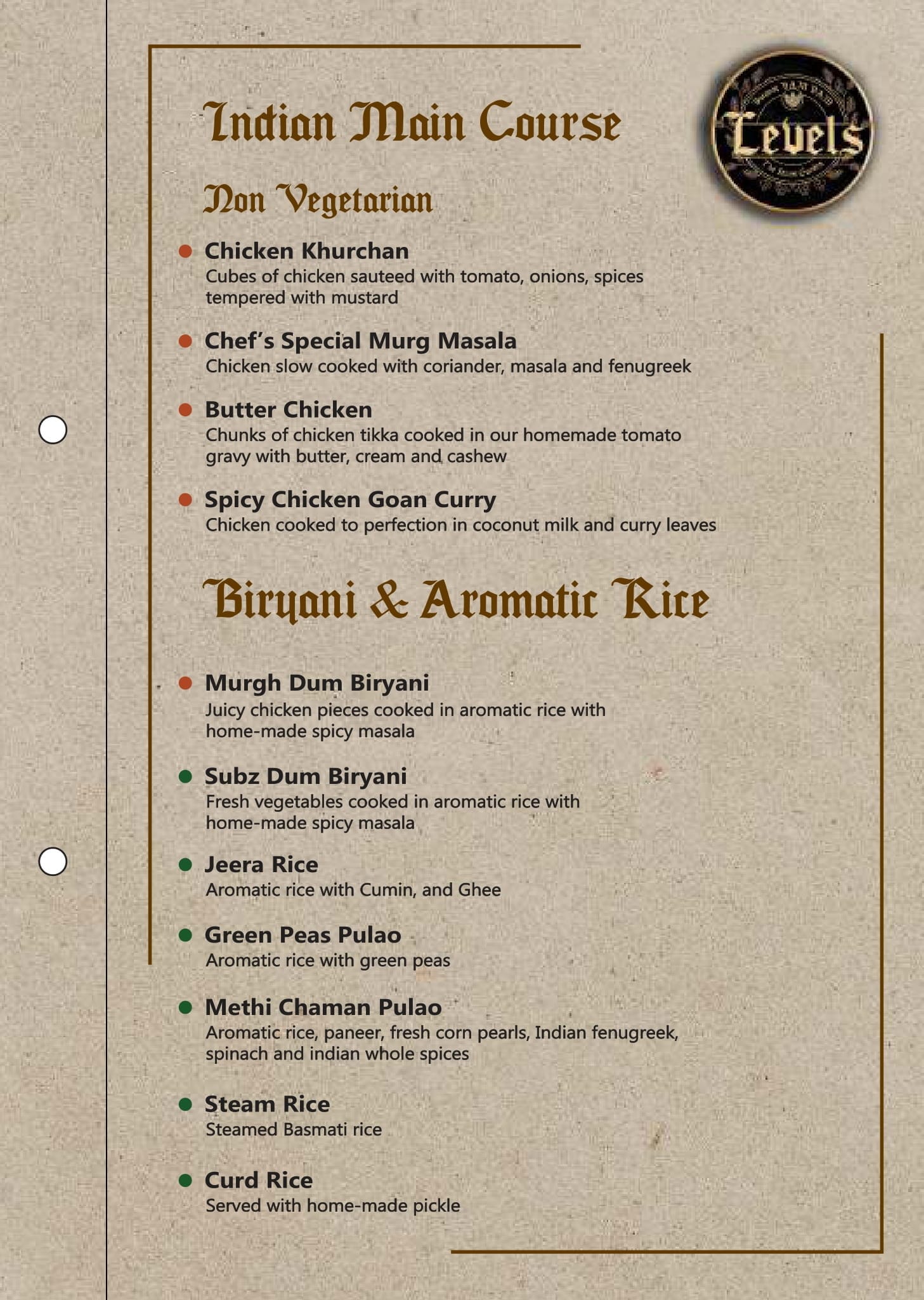 Menu of Levels Pub & Kitchen, JP Nagar, South Bengaluru