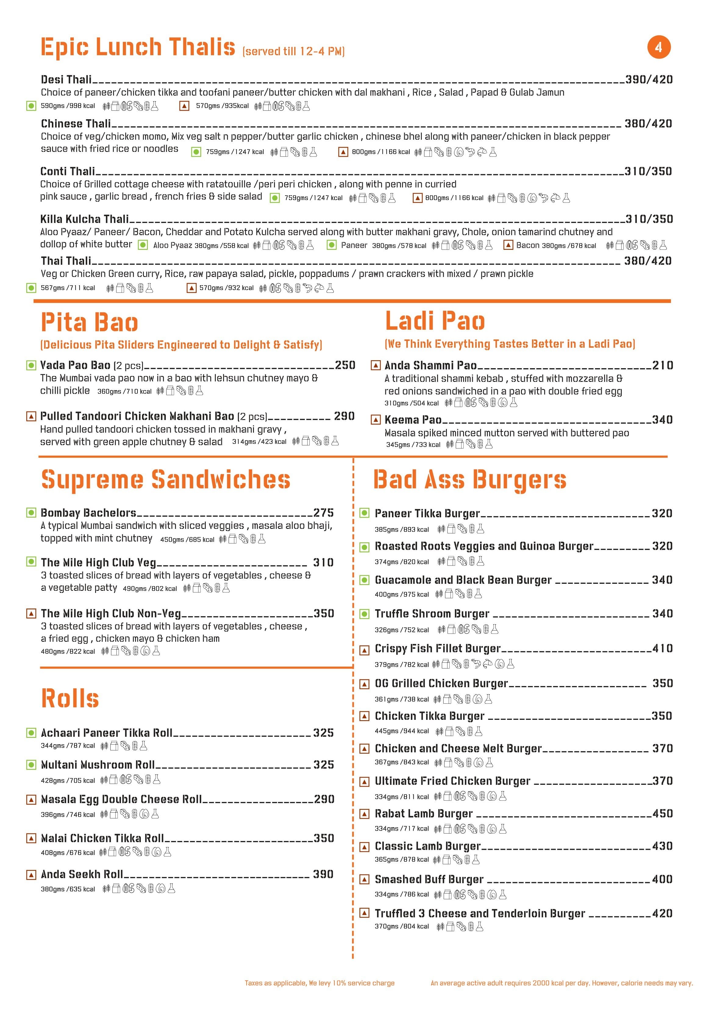 Menu of FC Road Social , FC Road, Pune