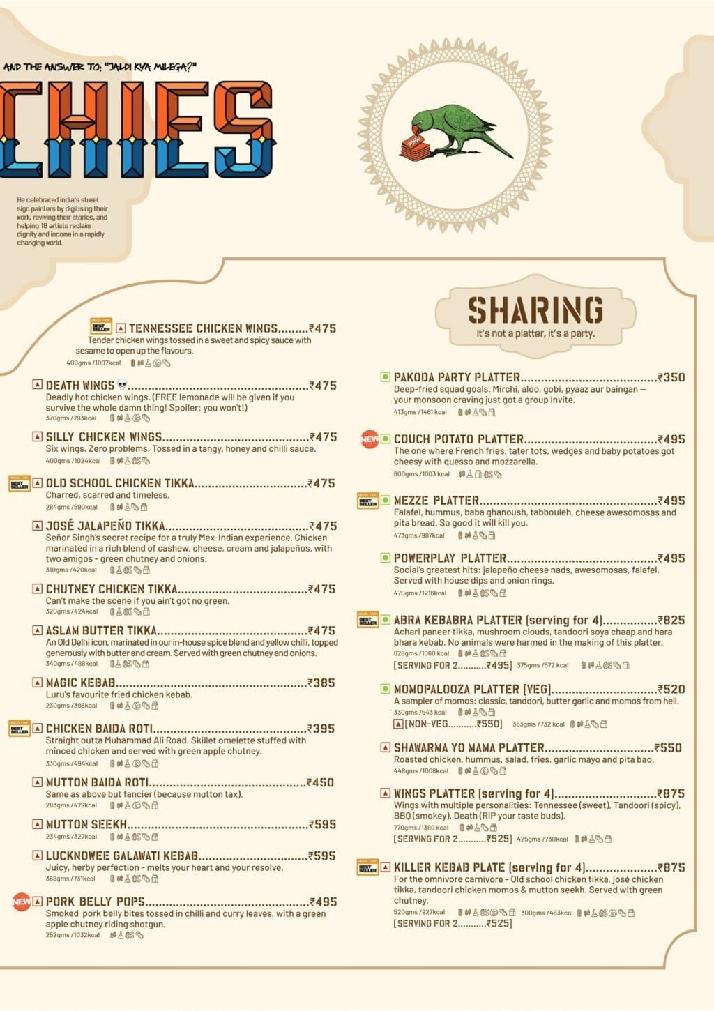 Menu of FC Road Social , FC Road, Pune