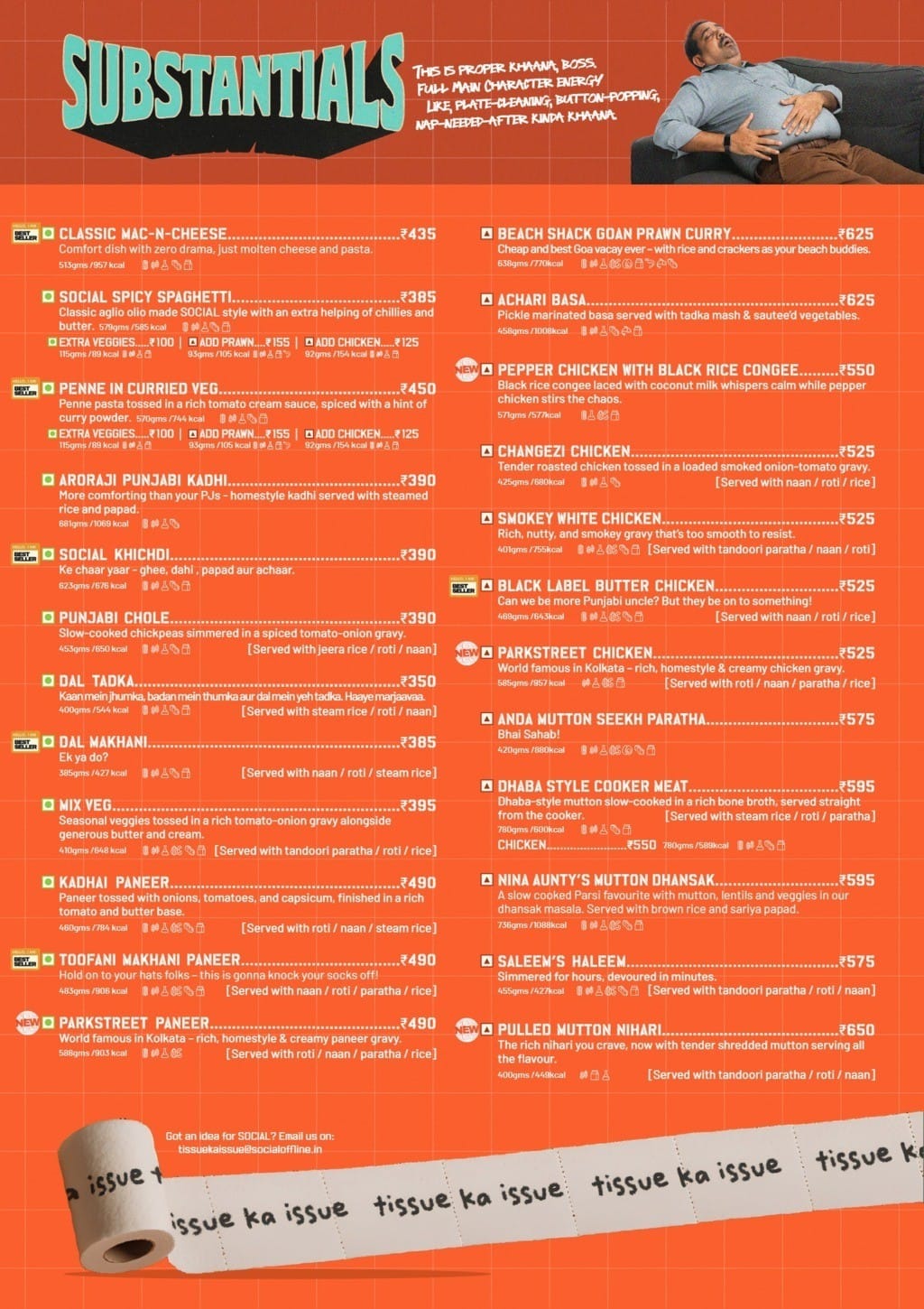 Menu of FC Road Social , FC Road, Pune