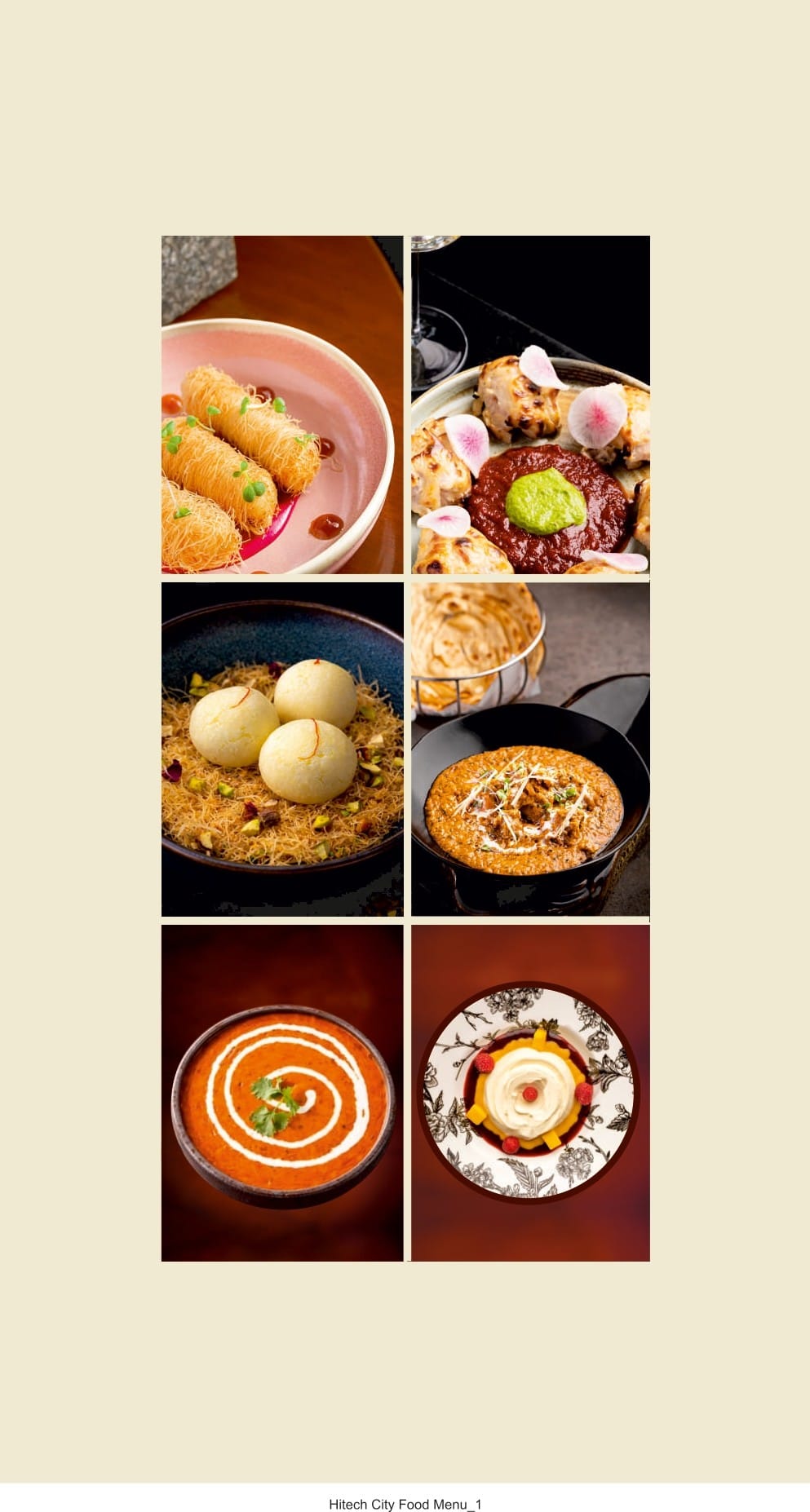Menu of Exotica, Hitech City, Hyderabad