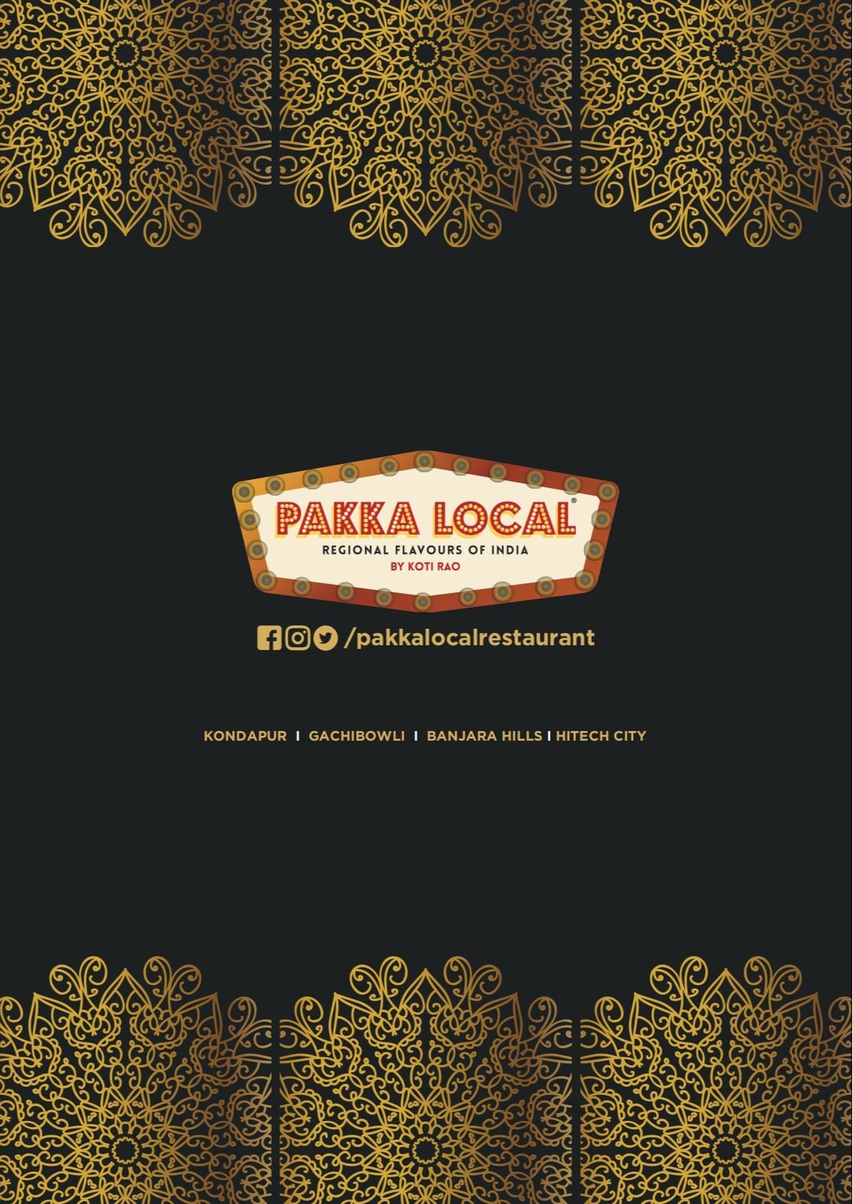 Menu of Pakka Local, Gachibowli, Hyderabad