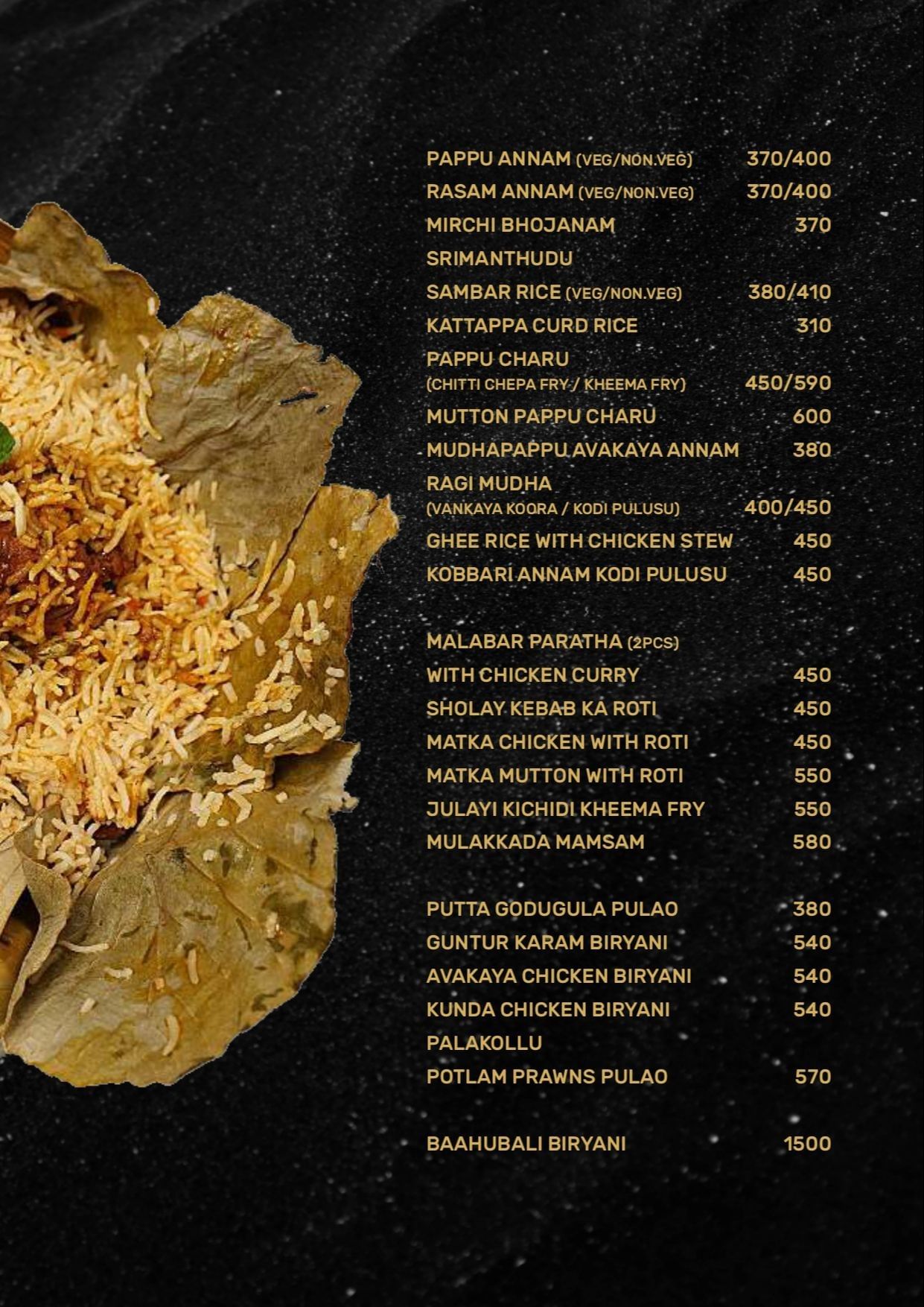 Menu of Pakka Local, Gachibowli, Hyderabad
