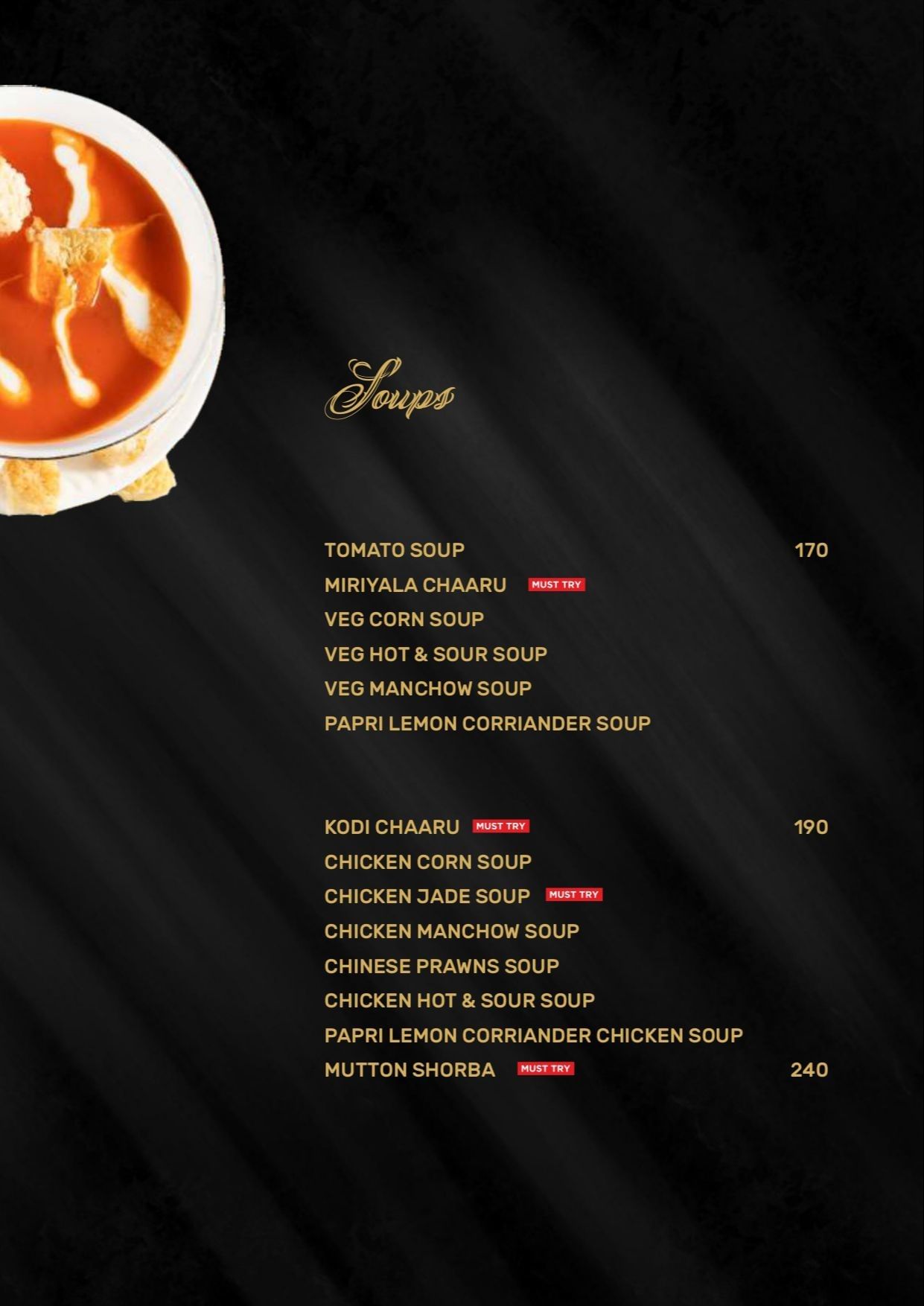 Menu of Pakka Local, Gachibowli, Hyderabad