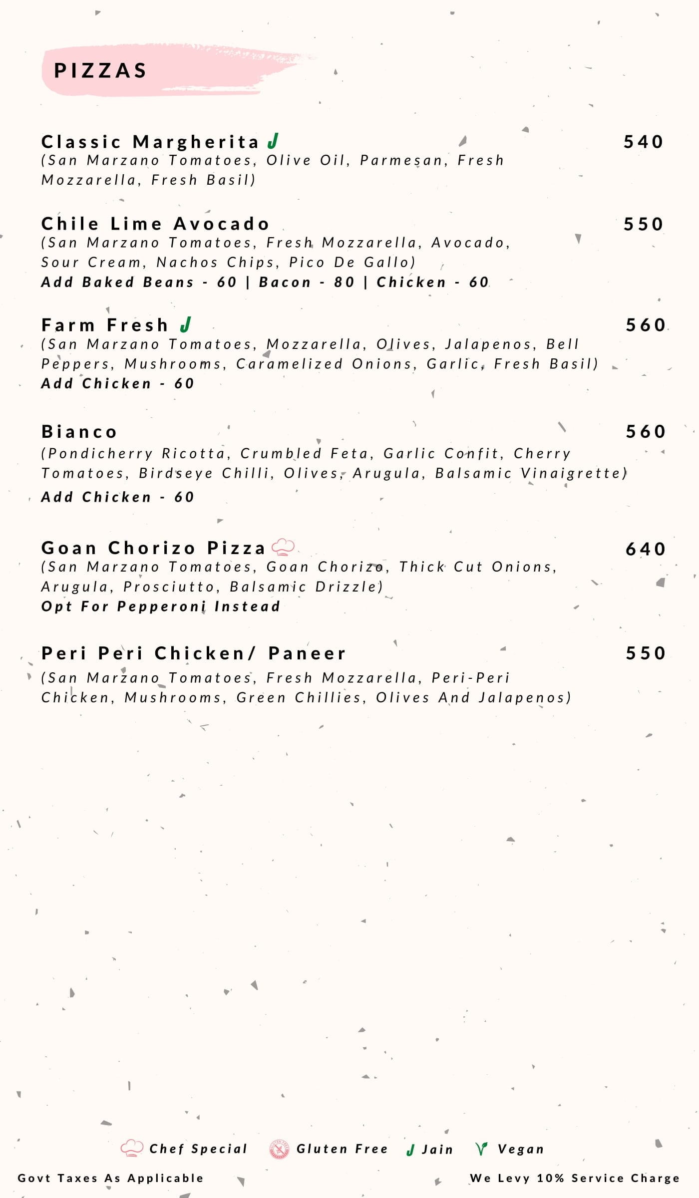 Menu of Blah!, Bandra Kurla Complex (BKC), Western Suburbs