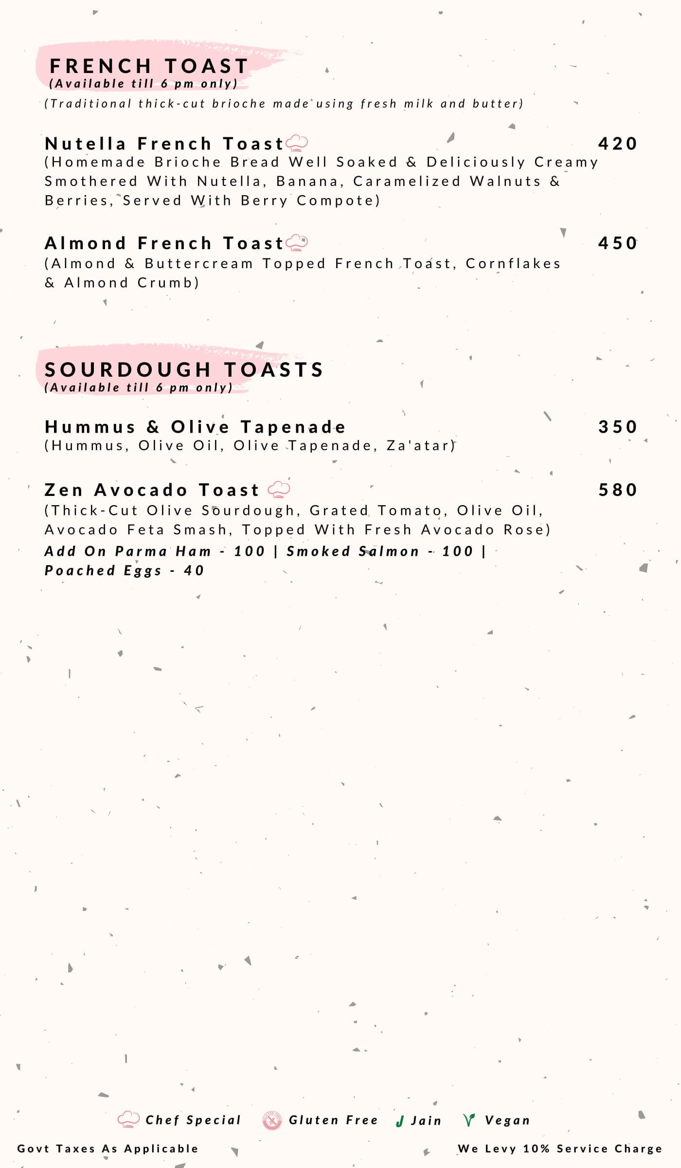 Menu of Blah!, Bandra Kurla Complex (BKC), Western Suburbs