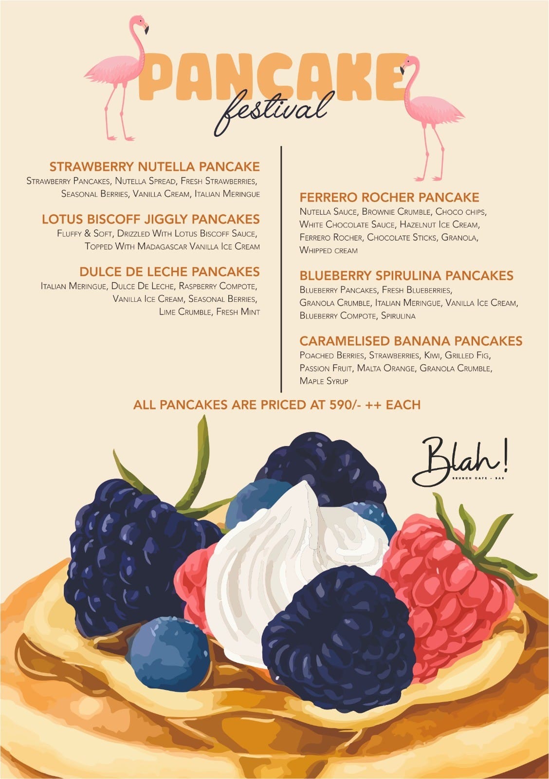 Menu of Blah!, Bandra Kurla Complex (BKC), Western Suburbs