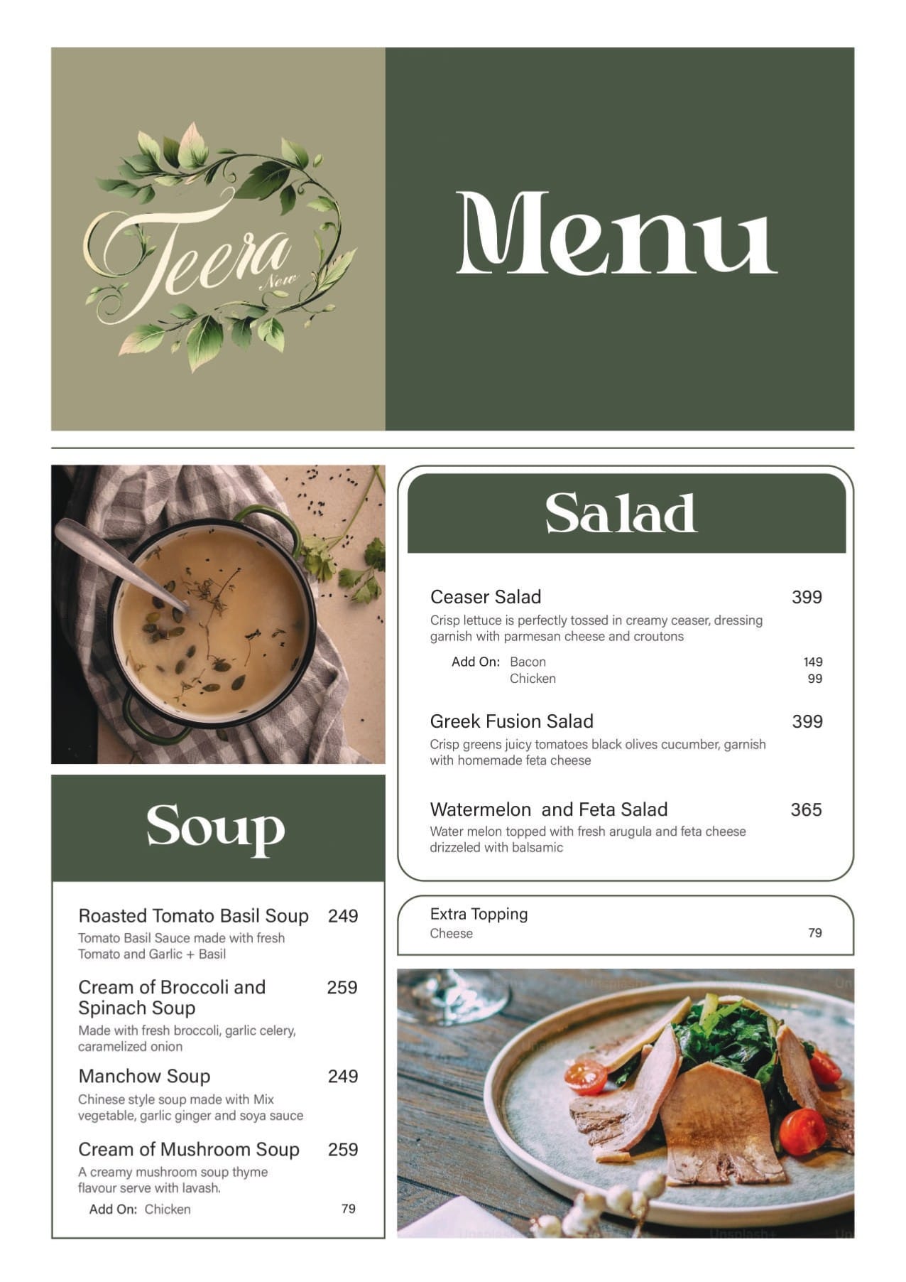 Menu of Teera, Wakad, Pune