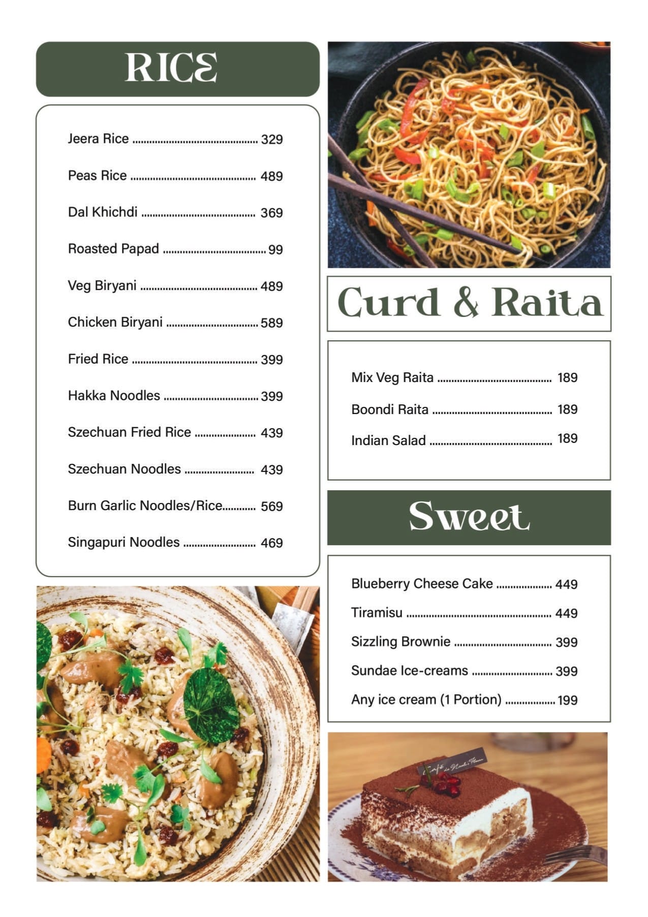 Menu of Teera, Wakad, Pune
