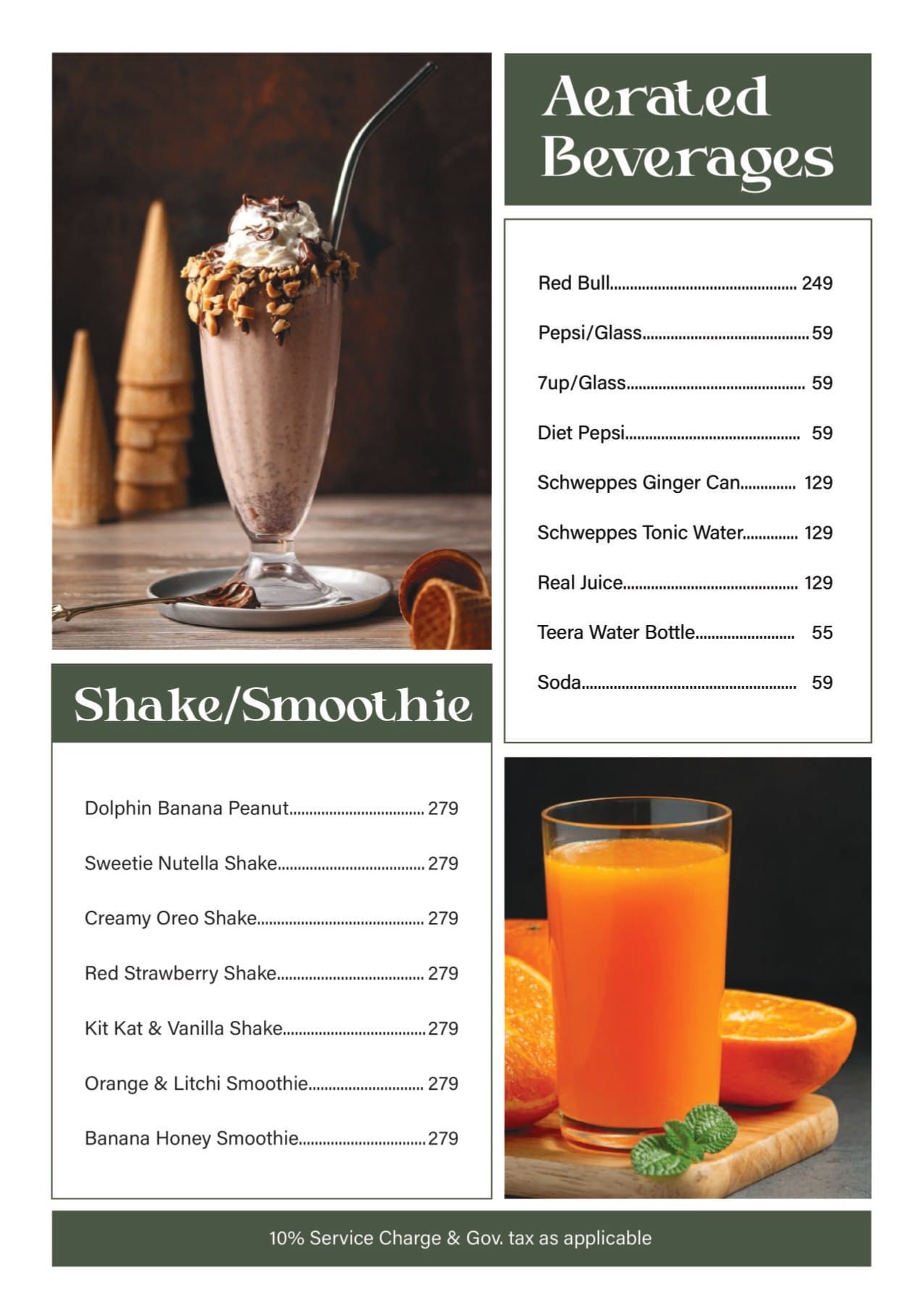 Menu of Teera, Wakad, Pune
