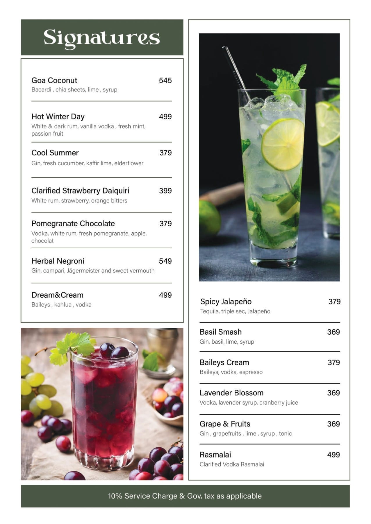Menu of Teera, Wakad, Pune