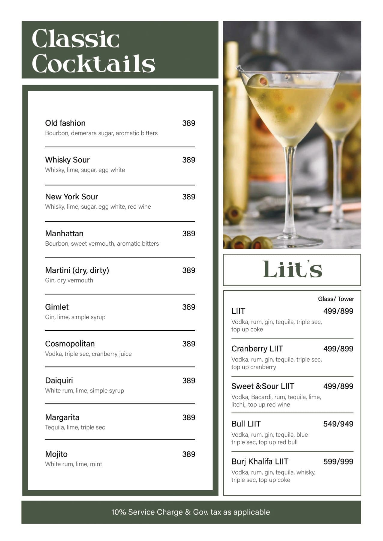 Menu of Teera, Wakad, Pune