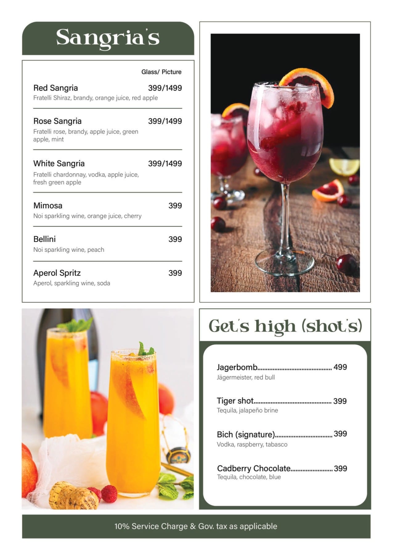 Menu of Teera, Wakad, Pune