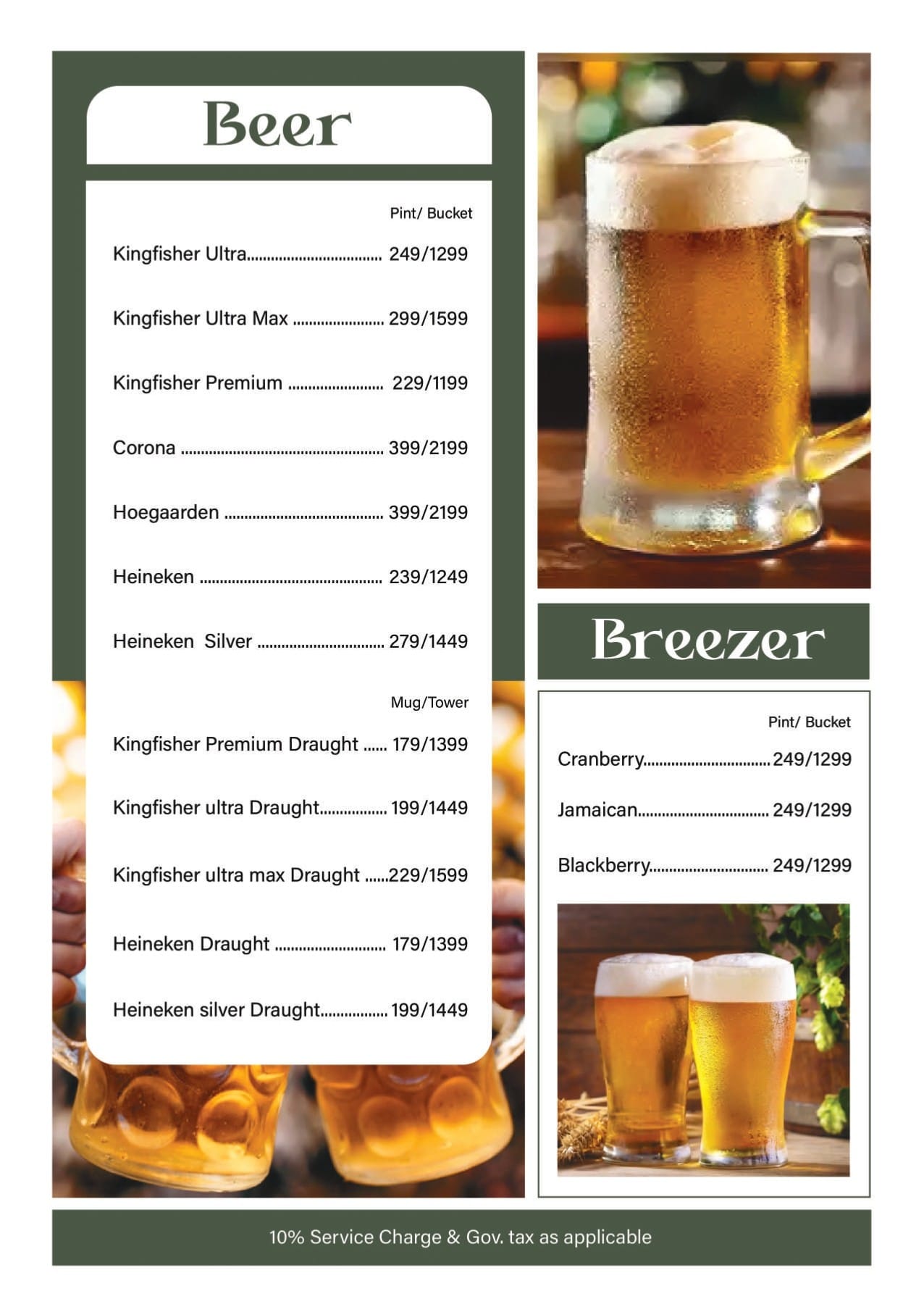 Menu of Teera, Wakad, Pune