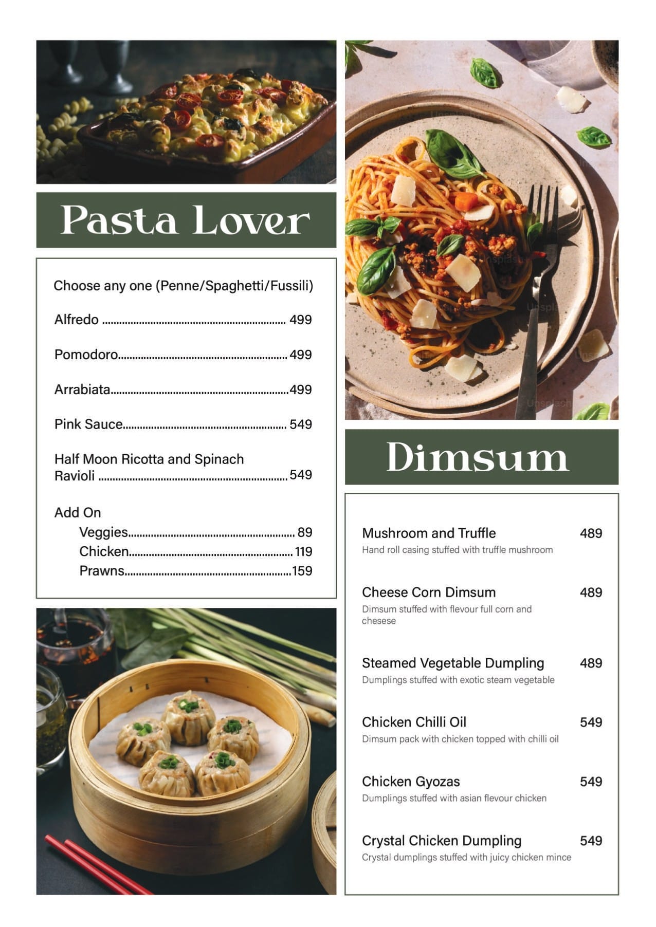 Menu of Teera, Wakad, Pune