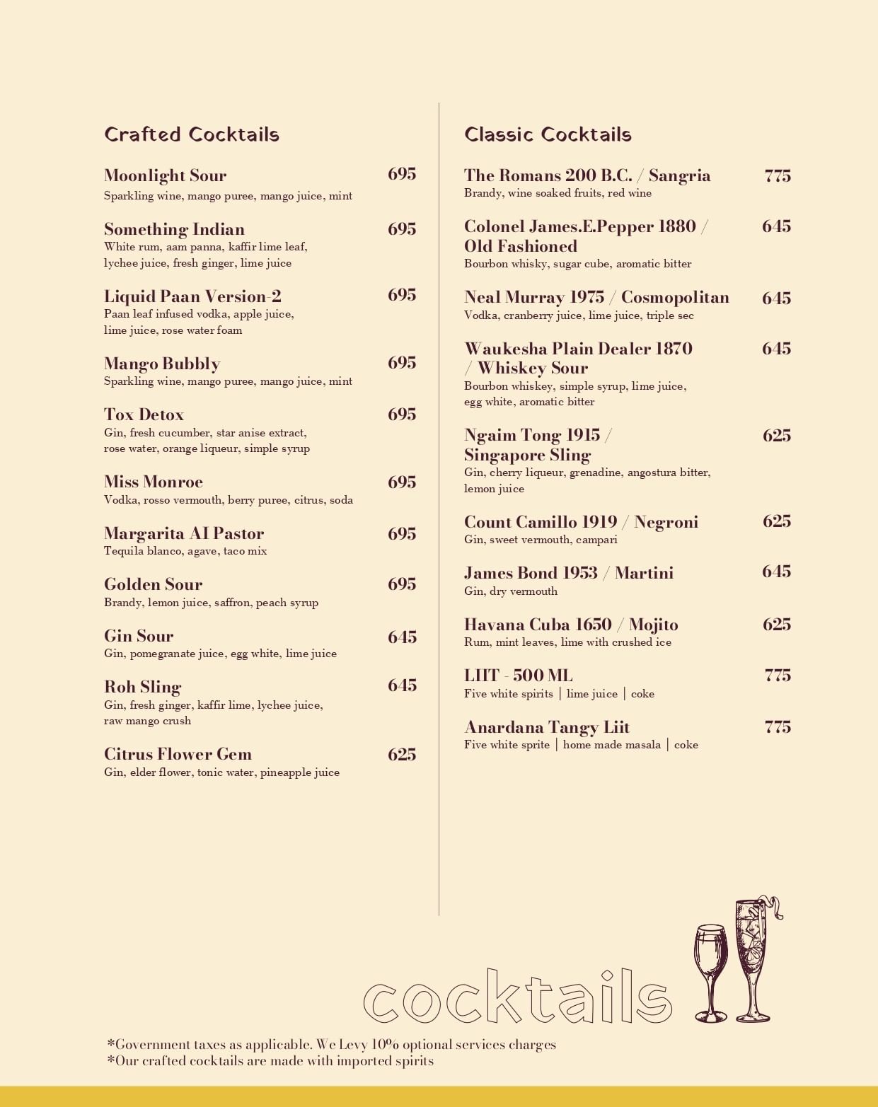 Menu of Anardana, R K Puram, South Delhi