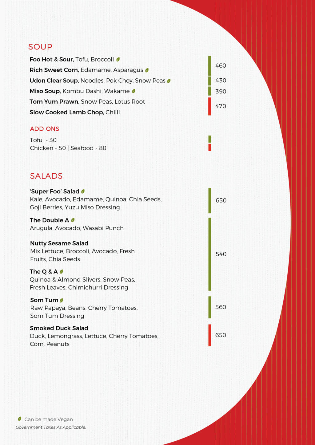 Menu of Foo Nesco, Goregaon East, Western Suburbs