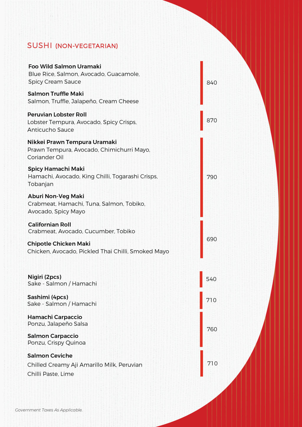 Menu of Foo Nesco, Goregaon East, Western Suburbs