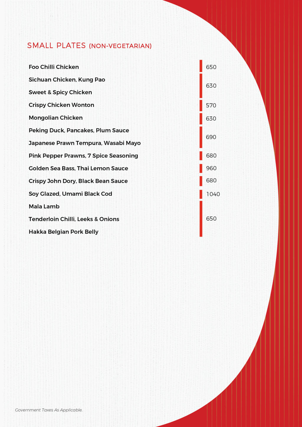 Menu of Foo Nesco, Goregaon East, Western Suburbs