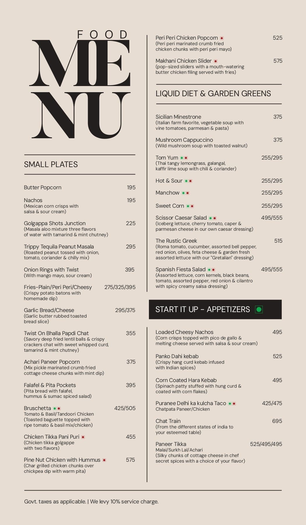 Menu of Trippy Tequila, Gardens Galleria Mall, Sector 38 Noida