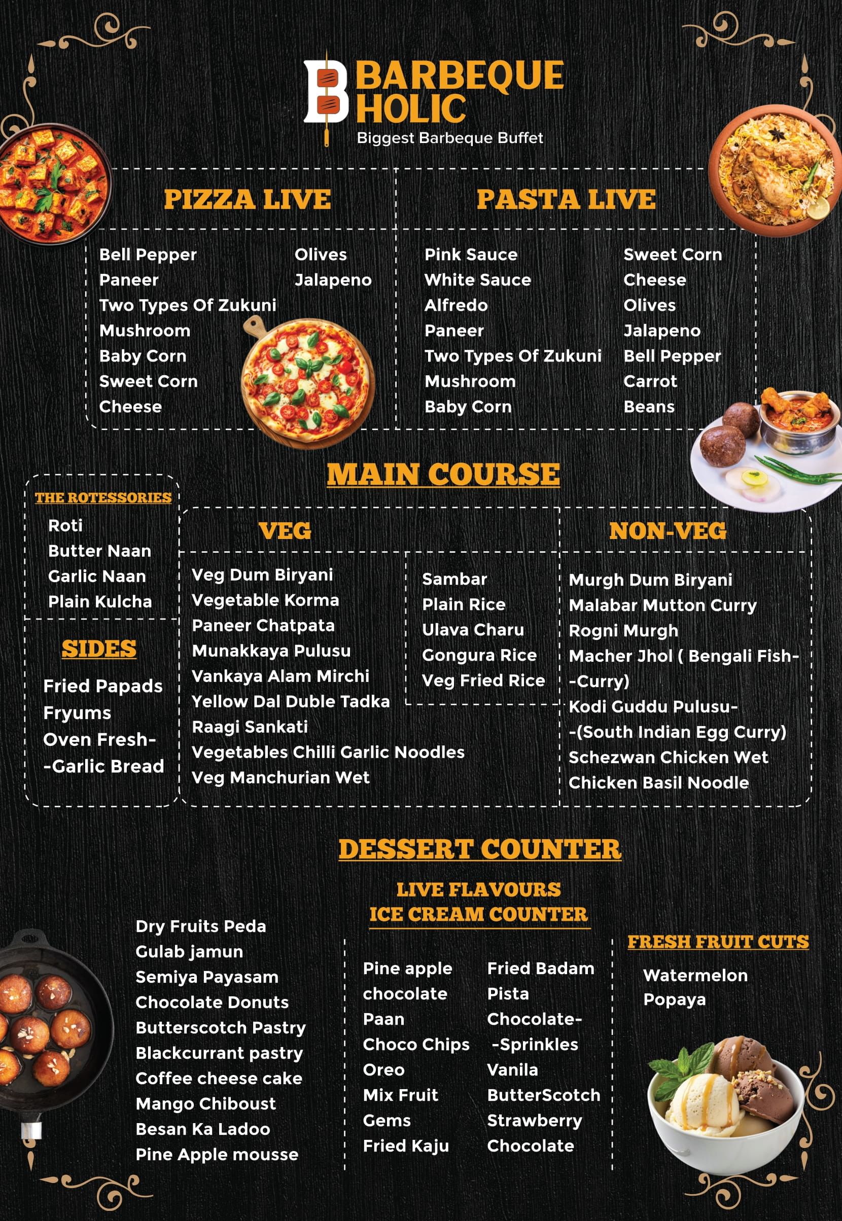 Menu of Barbeque Holic, Kondapur, Hyderabad