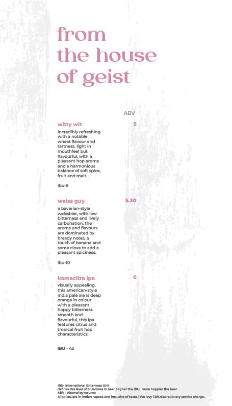 Menu of Roxie, Sarjapur Road, South Bengaluru