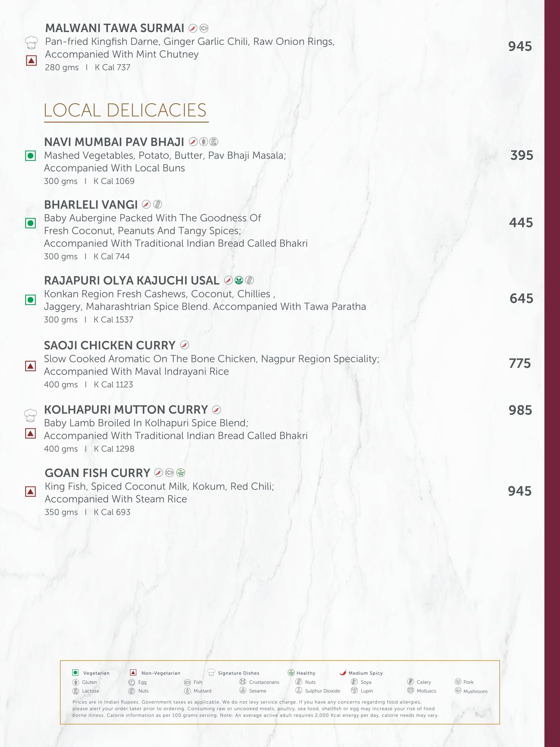 Menu of Courtyard Pavilion, Courtyard By Marriott Navi Mumbai