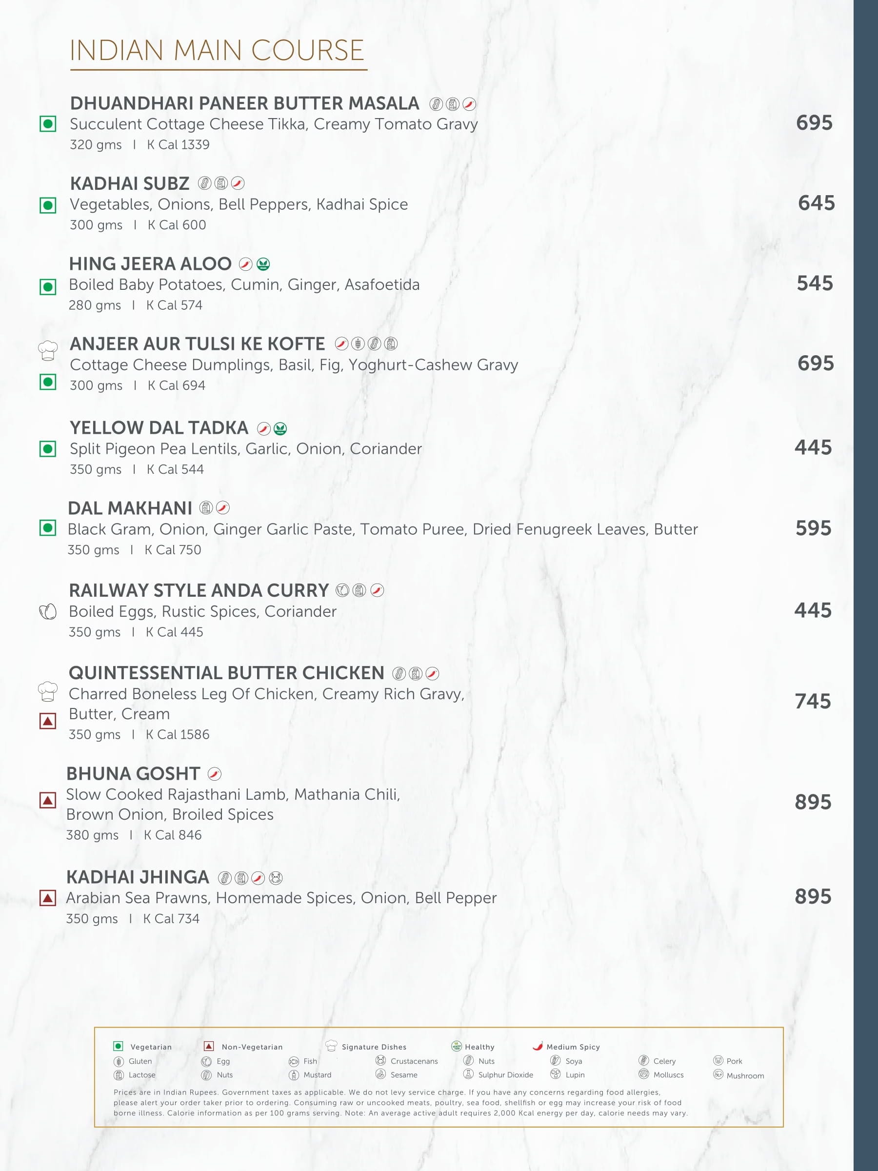 Menu of Courtyard Pavilion, Courtyard By Marriott Navi Mumbai