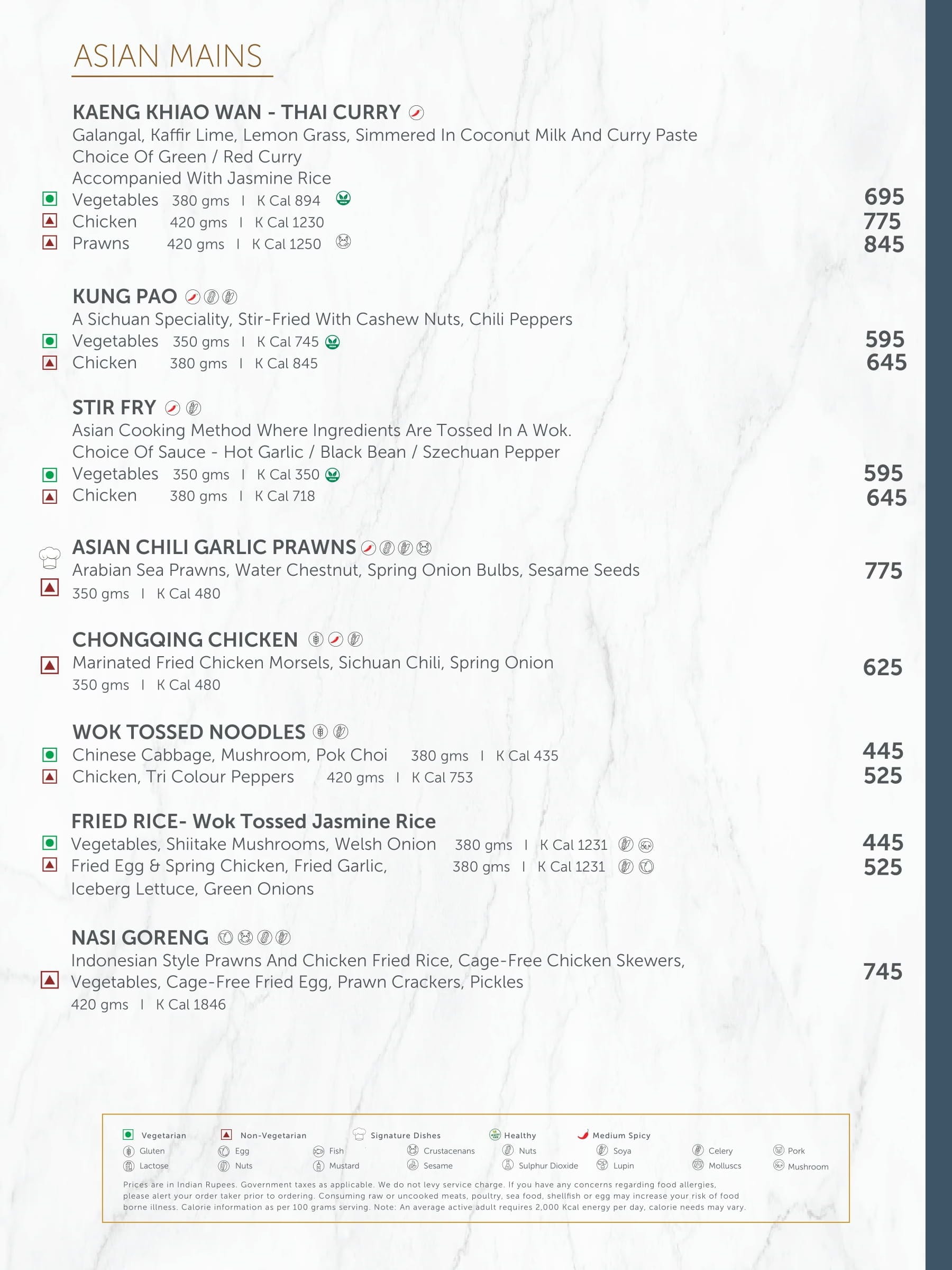 Menu of Courtyard Pavilion, Courtyard By Marriott Navi Mumbai